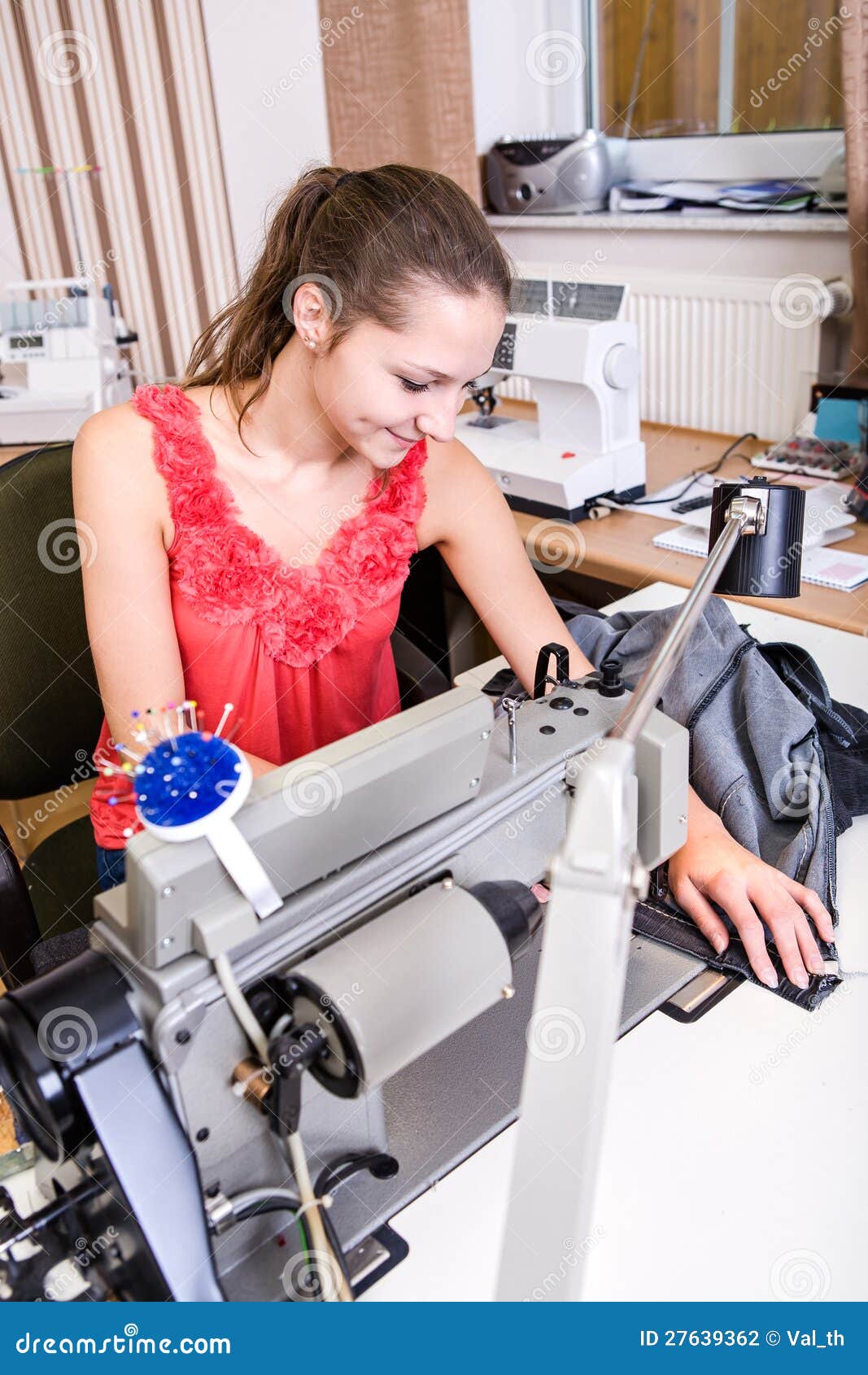 Young couturier stock photo. Image of machine, tailor - 27639362