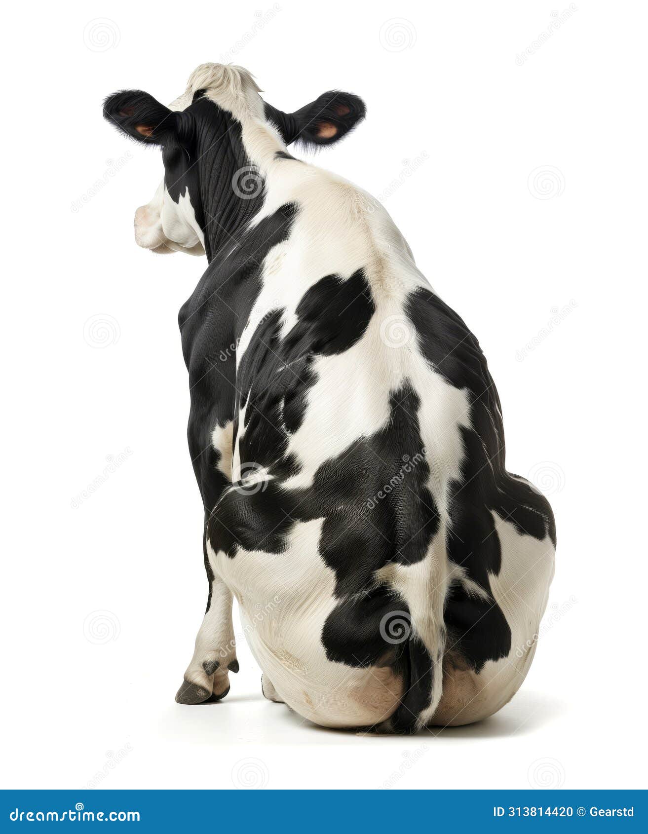 Young Cow Posing with Back Towards Camera Stock Photo - Image of ...