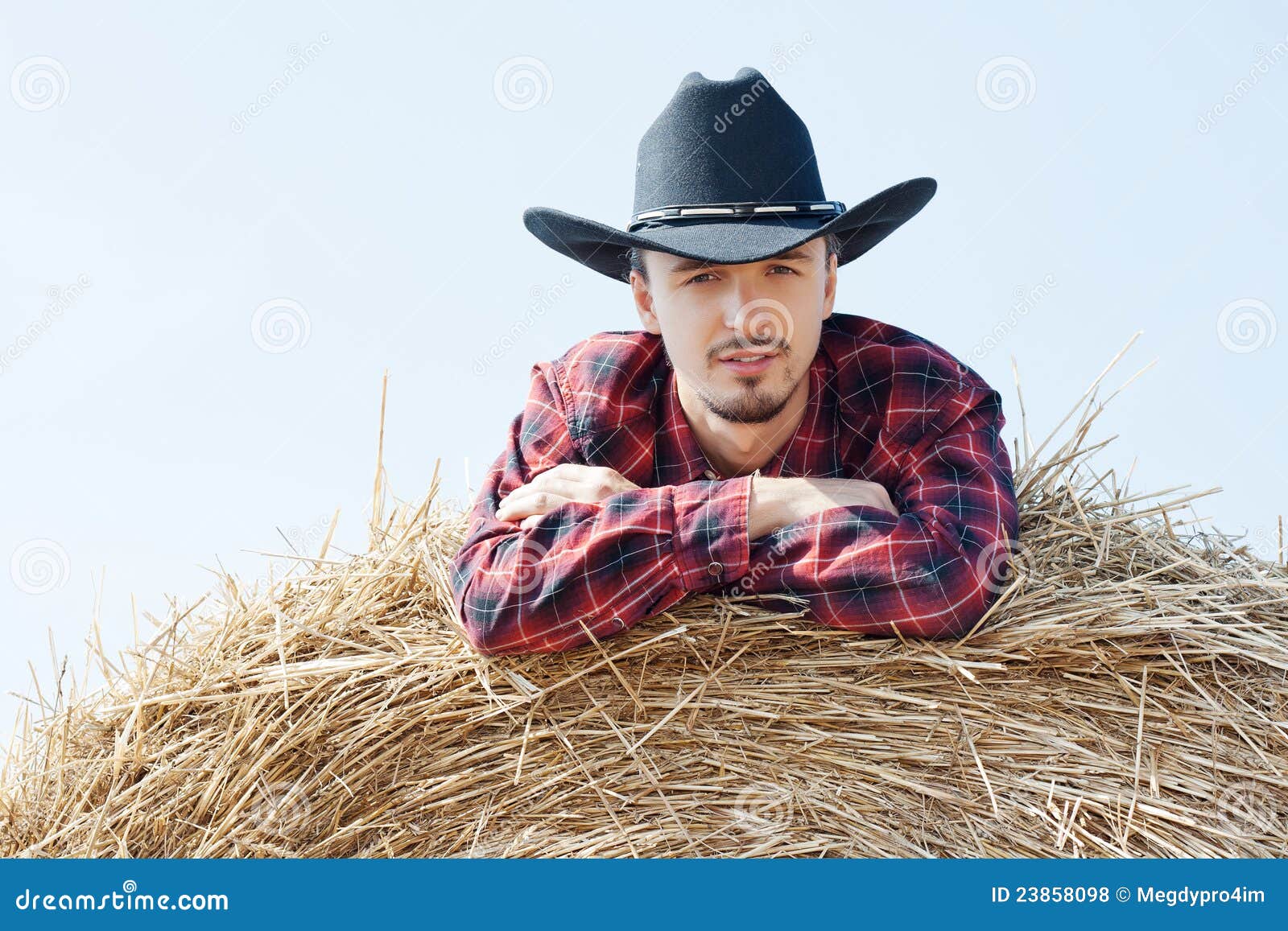 Young cowboy stock photo. Image of grass, haystack, young - 23858098
