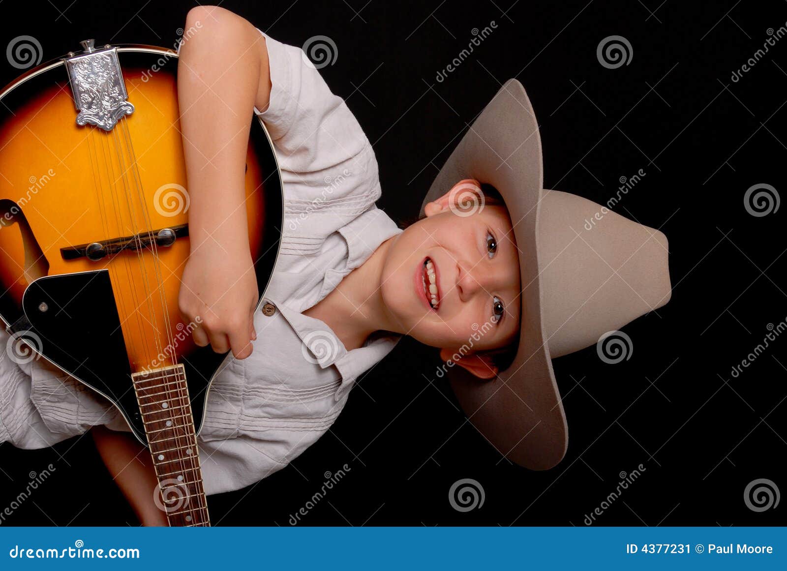 Young Cowboy Musician stock image. Image of casual, cowboy - 4377231