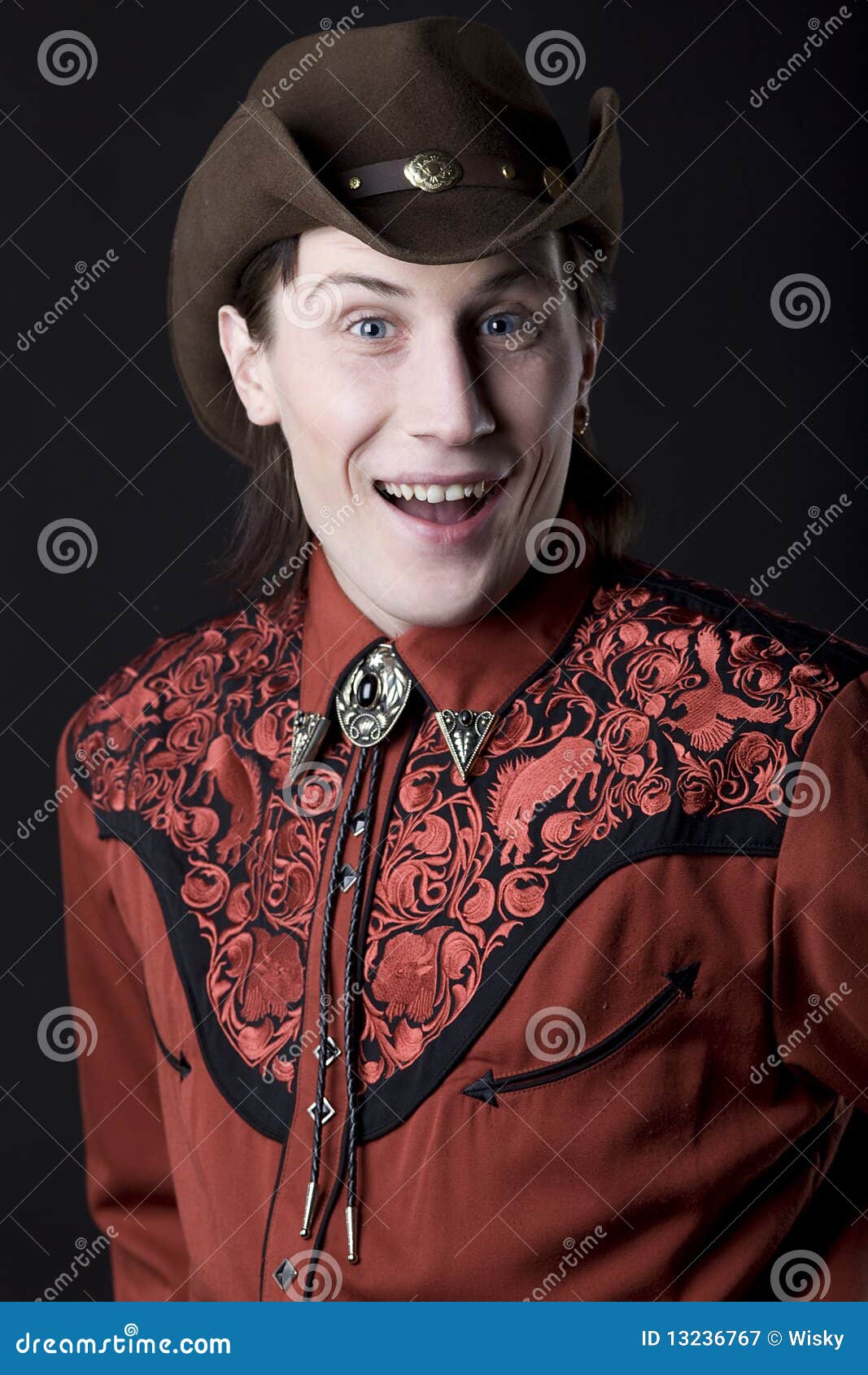 Young cowboy smile stock image. Image of west, portrait - 13236767