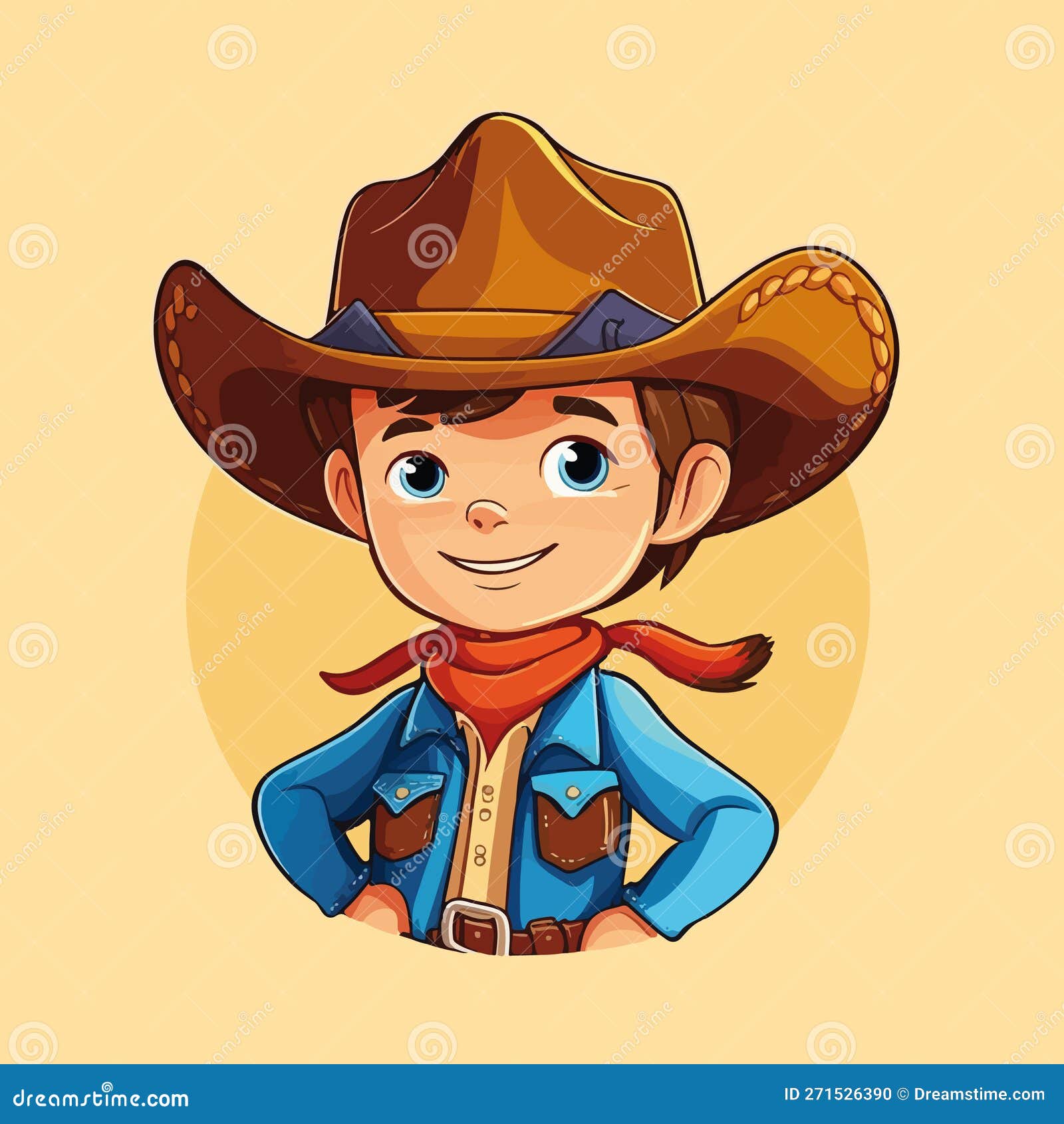 Young Cowboy. Vector Graphics. Illustration for a Child Stock Vector ...