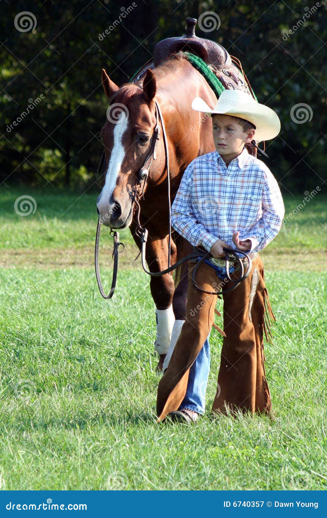 Young cowboy walking horse stock image. Image of creature - 6740357