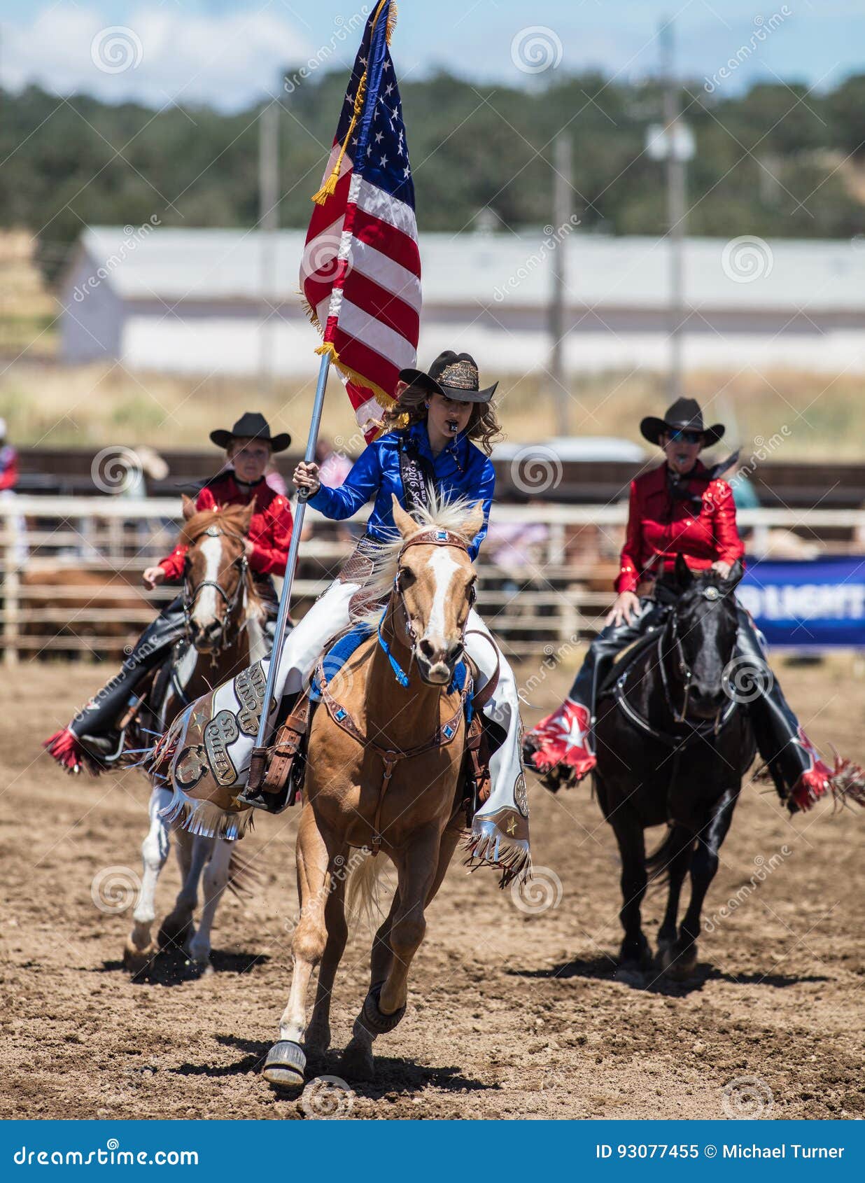 Young Cowgirls Editorial Image Image Of Flag Royalty 93077455