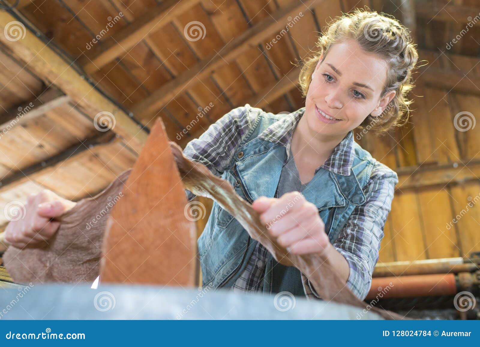 Young Craftswoman Produces Objects in Workshop Stock Photo - Image of ...
