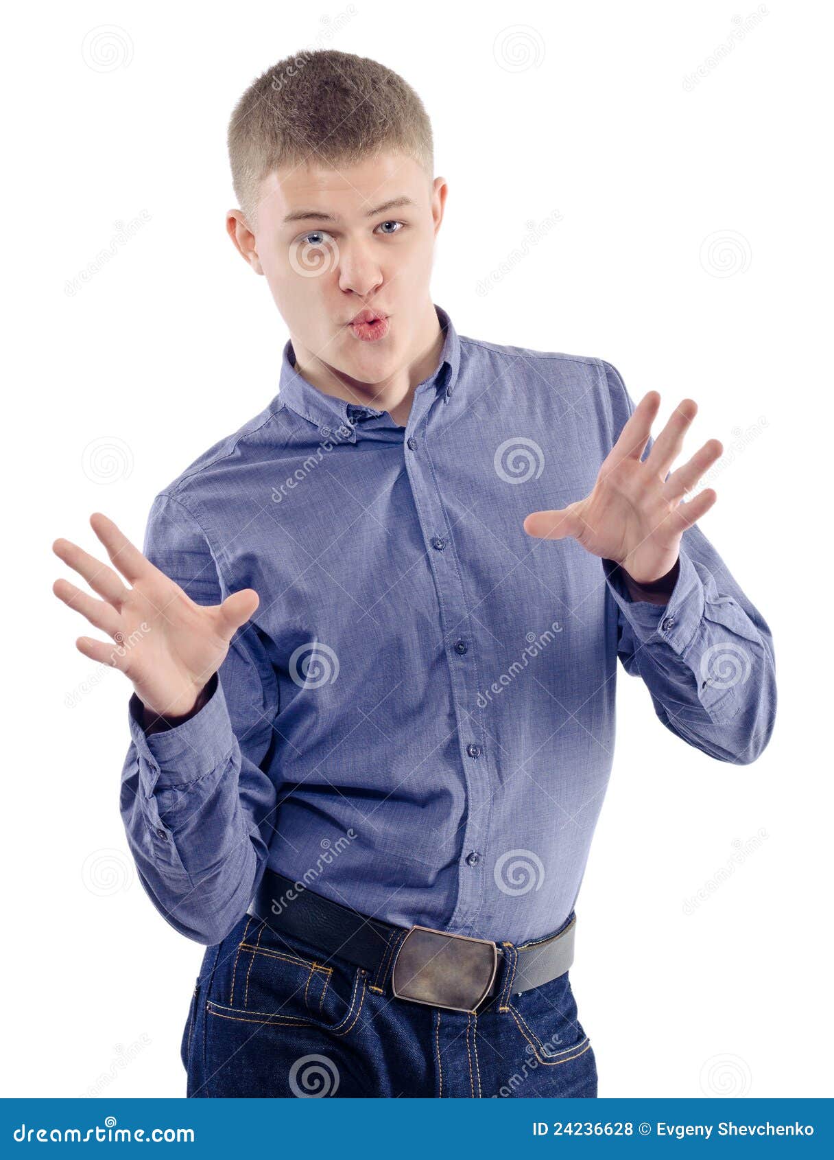 Young crazy guy in a shirt stock photo. Image of casual - 24236628