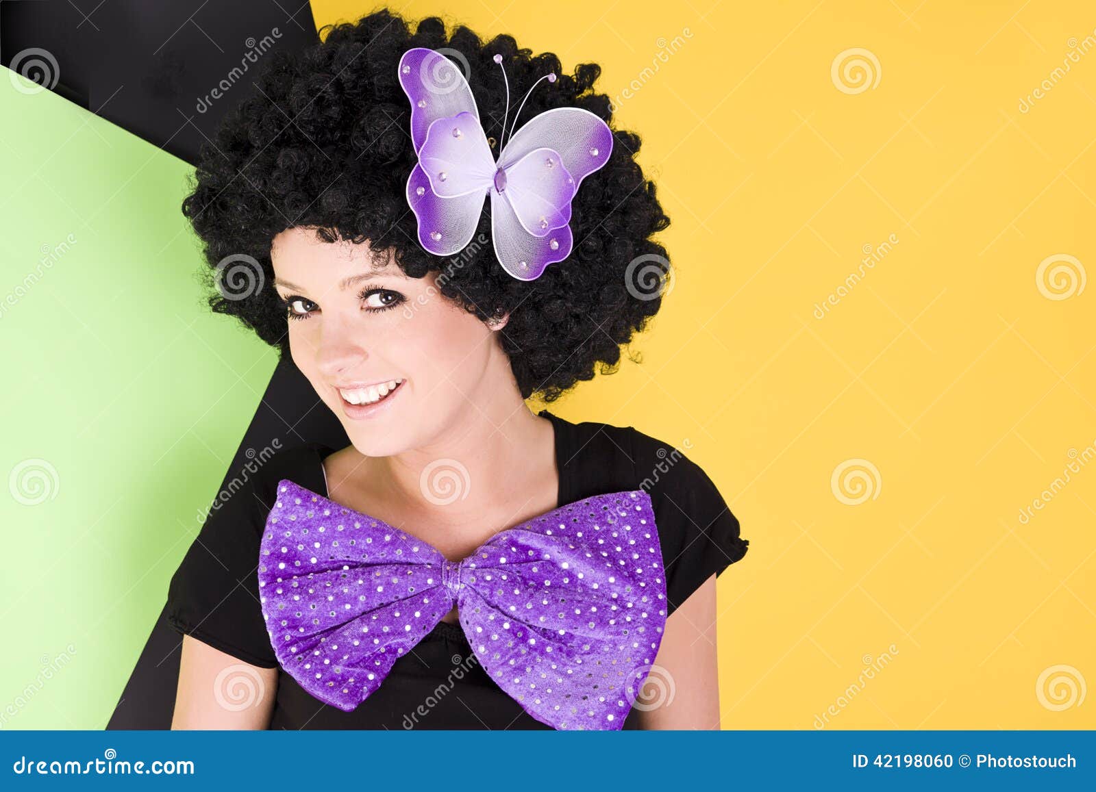 Young Crazy Woman with Afro Hair Stock Photo - Image of black, looking ...