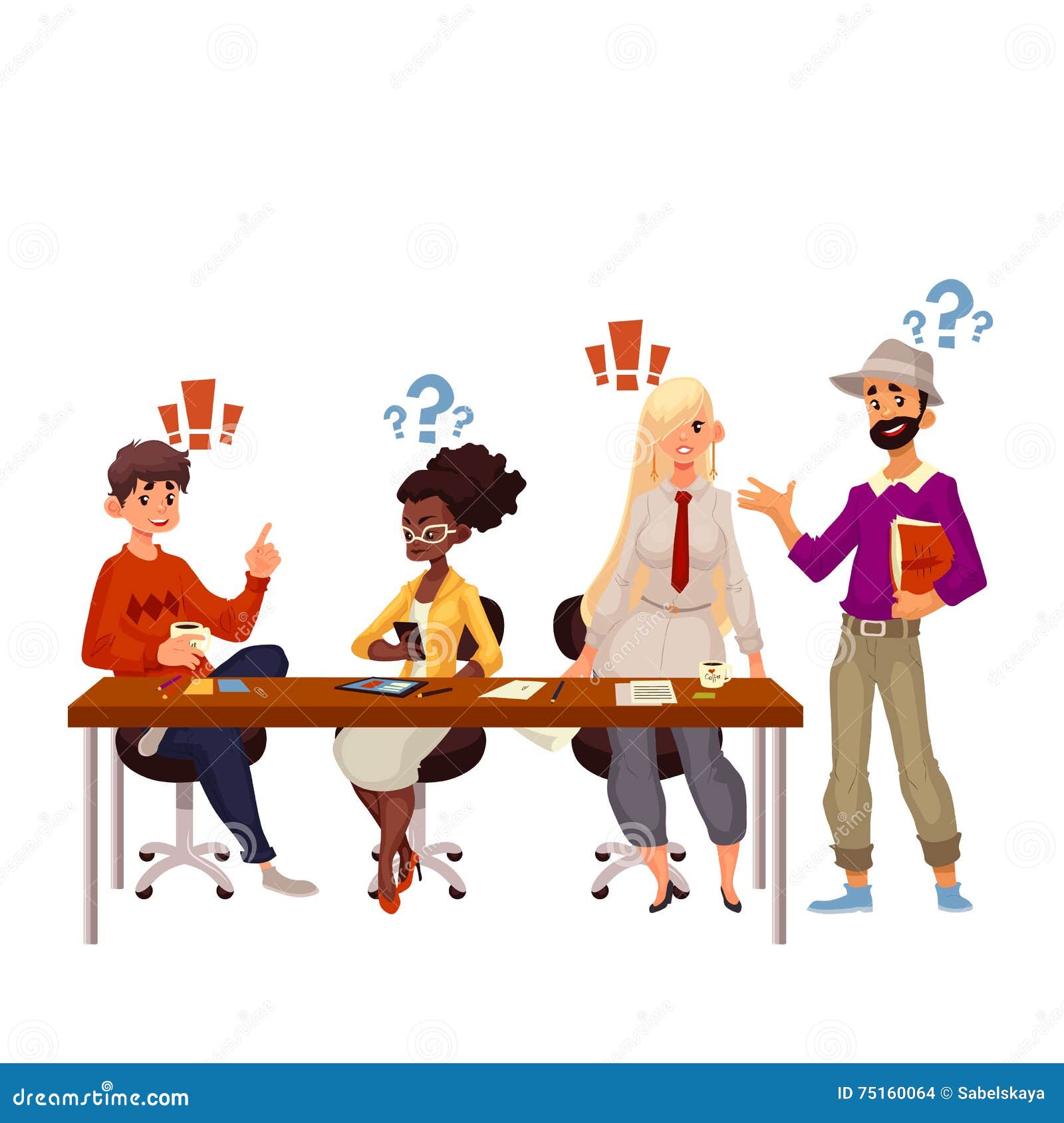 Young Creative Business People Discussing Ideas in Office Stock Vector ... Young Creative Business People Discussing Ideas in Office Stock Vector ...