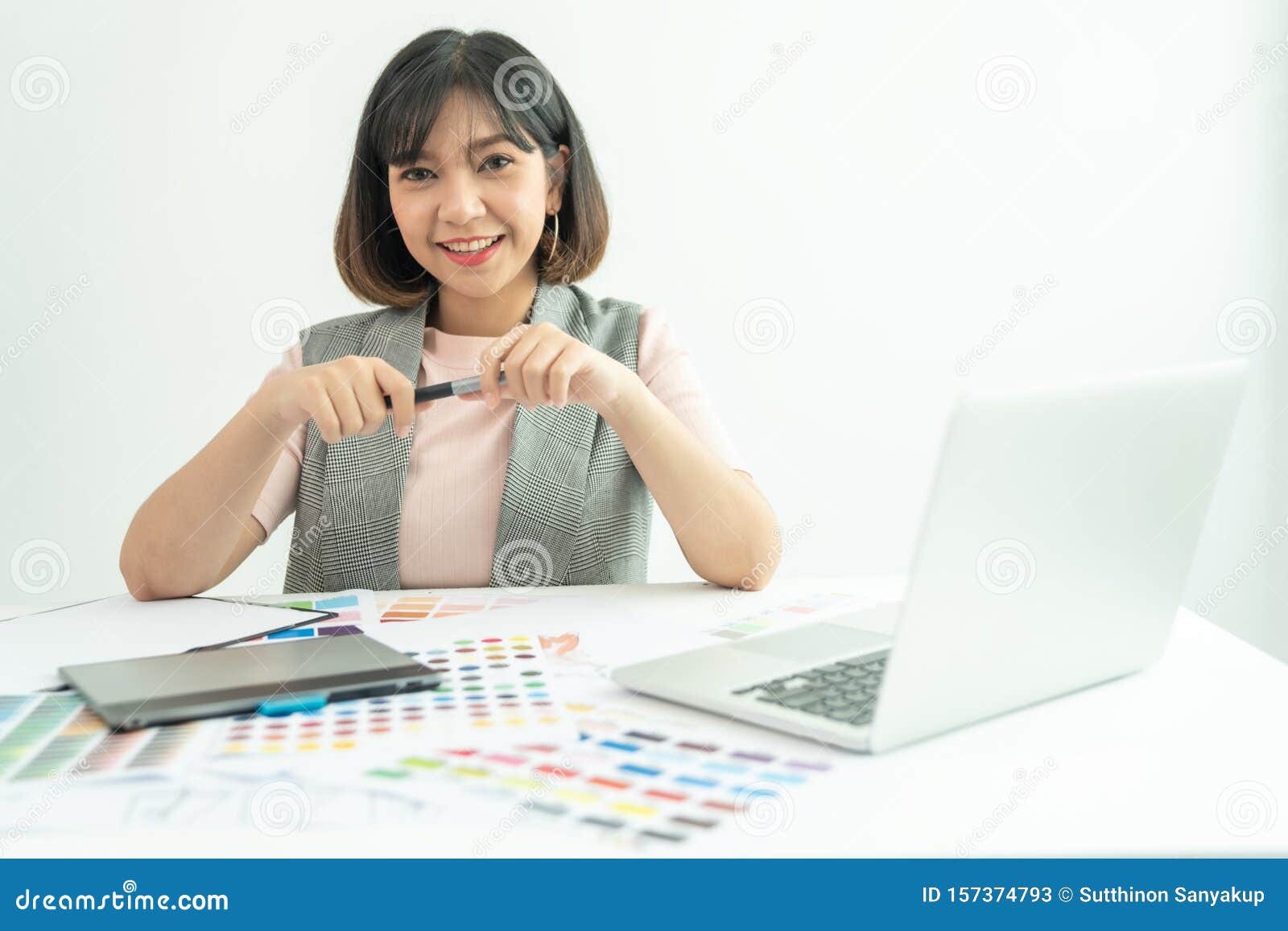 Young Creative Designer Working at Office. Graphic Designer at Work ...