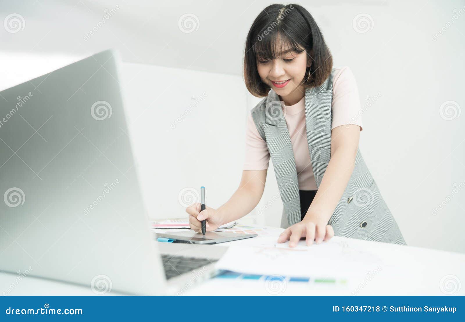 Young Creative Designer Working at Office. Graphic Designer at Work ...