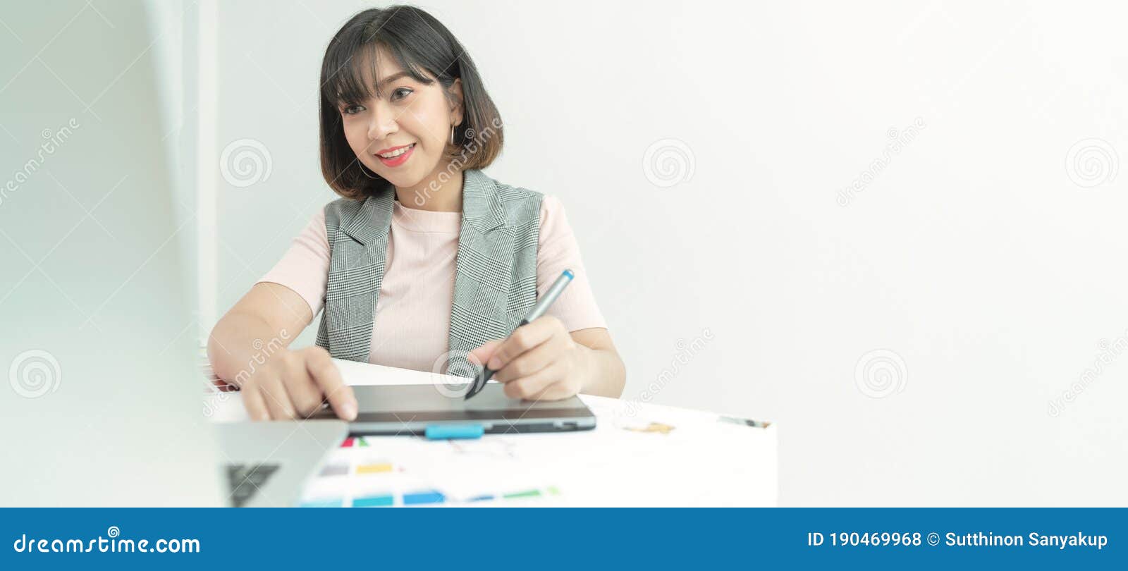 Young Creative Designer Working at Office. Graphic Designer at Work ...