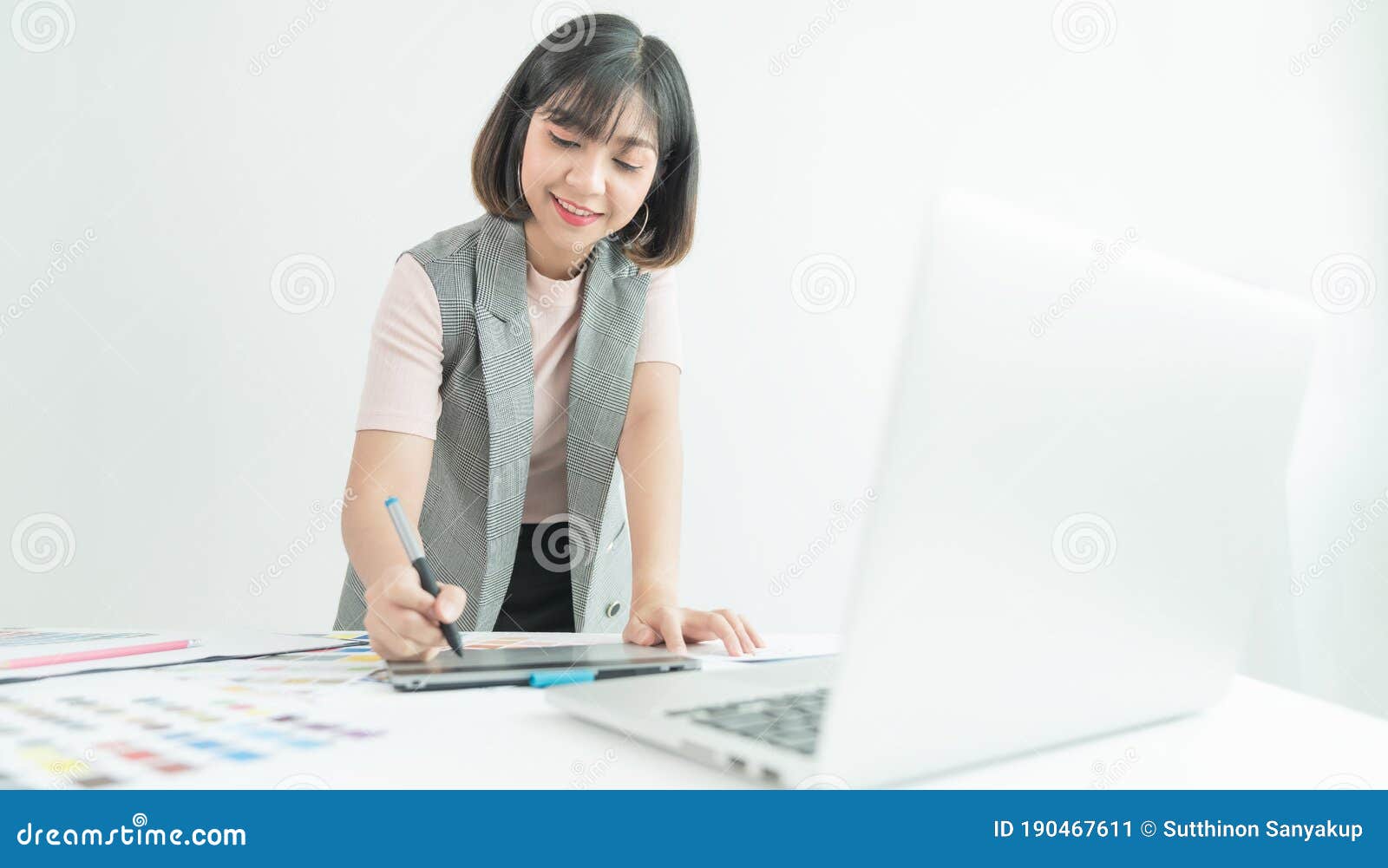 Young Creative Designer Working at Office. Graphic Designer at Work ...