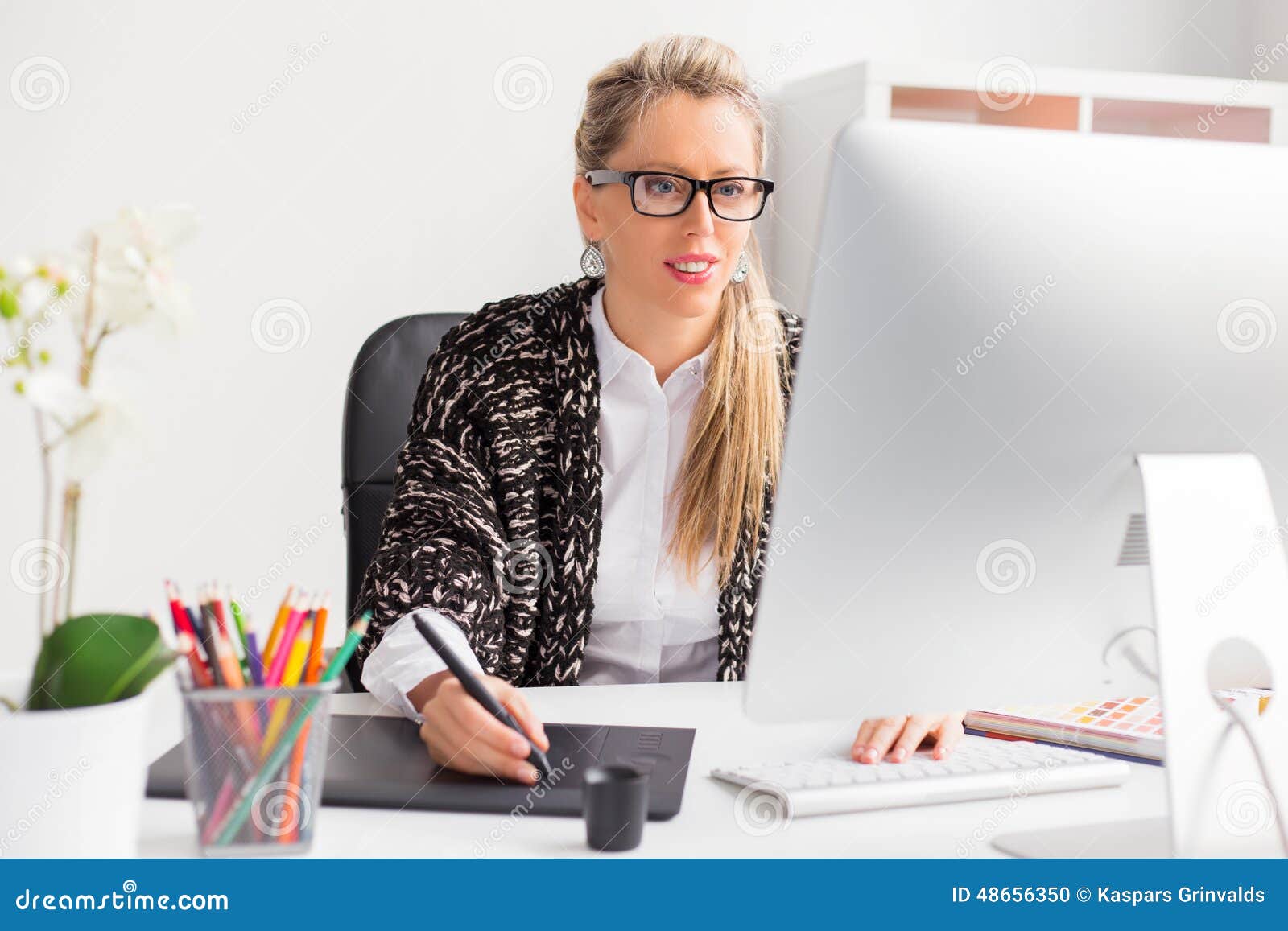 Young Creative Graphic Designer Stock Photo - Image of employee ...