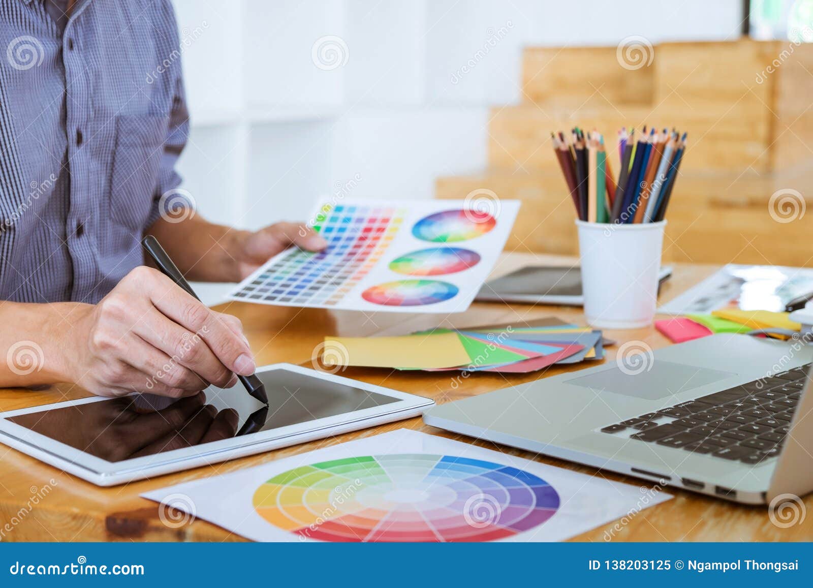 Young Creative Graphic Designer Working on Project Architectural ...