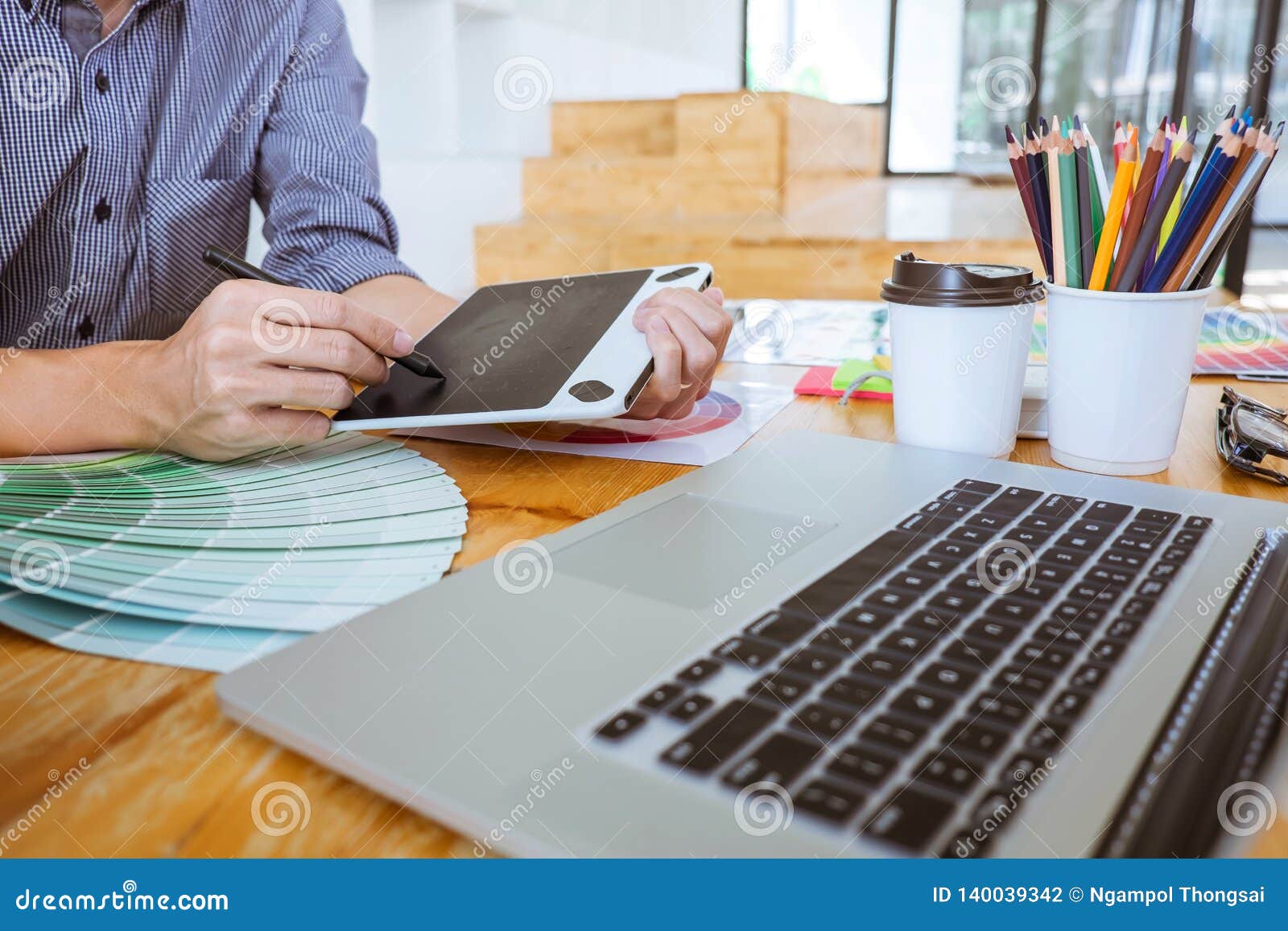 Young Creative Graphic Designer Working on Project Architectural ...