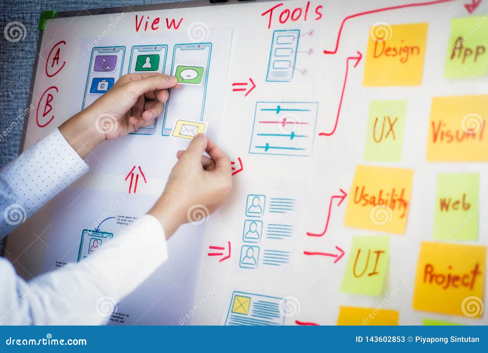Young Creative Graphic Planning with Sketch Drawing for Application ...