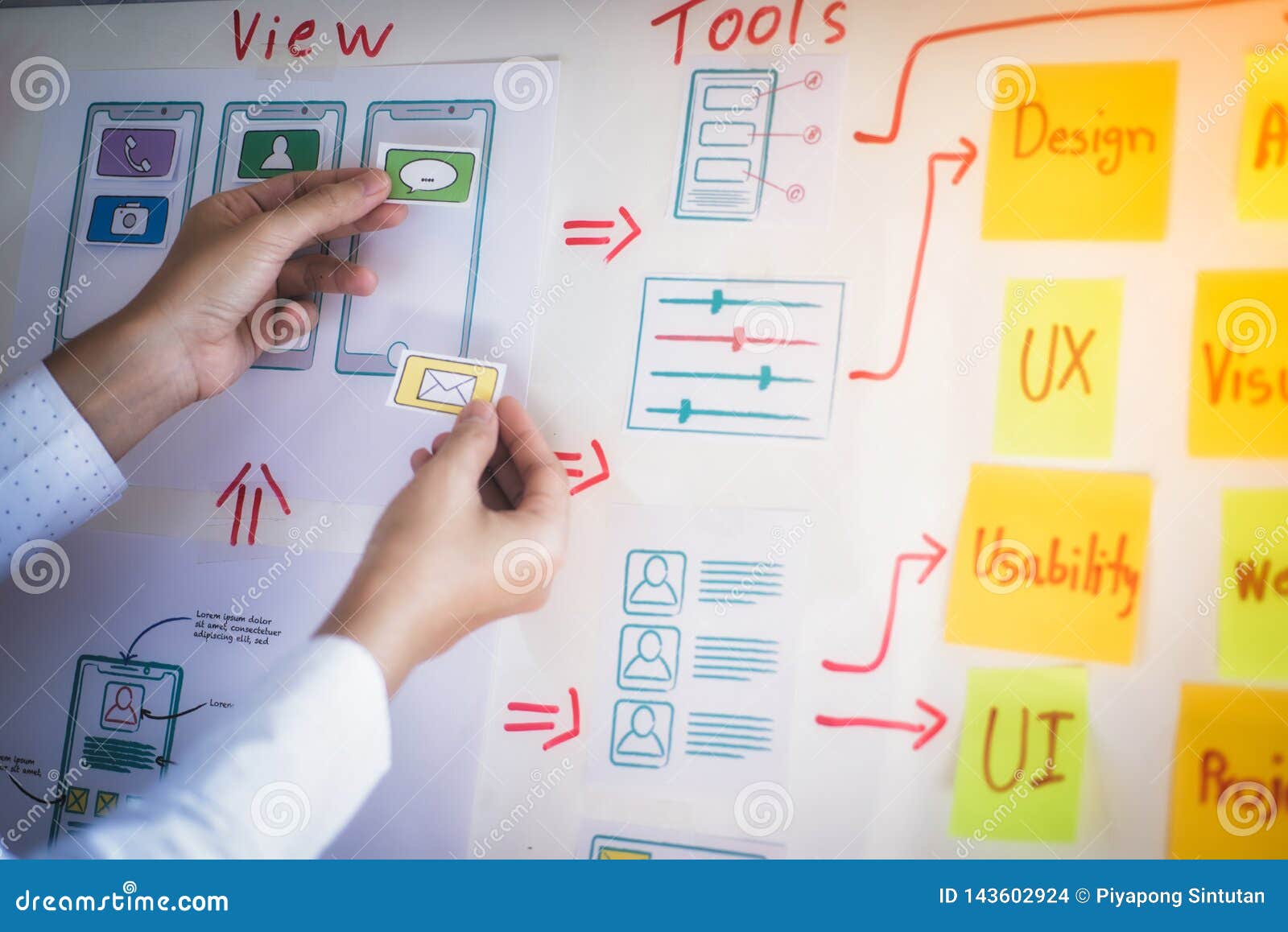 Young Creative Graphic Planning with Sketch Drawing for Application ...