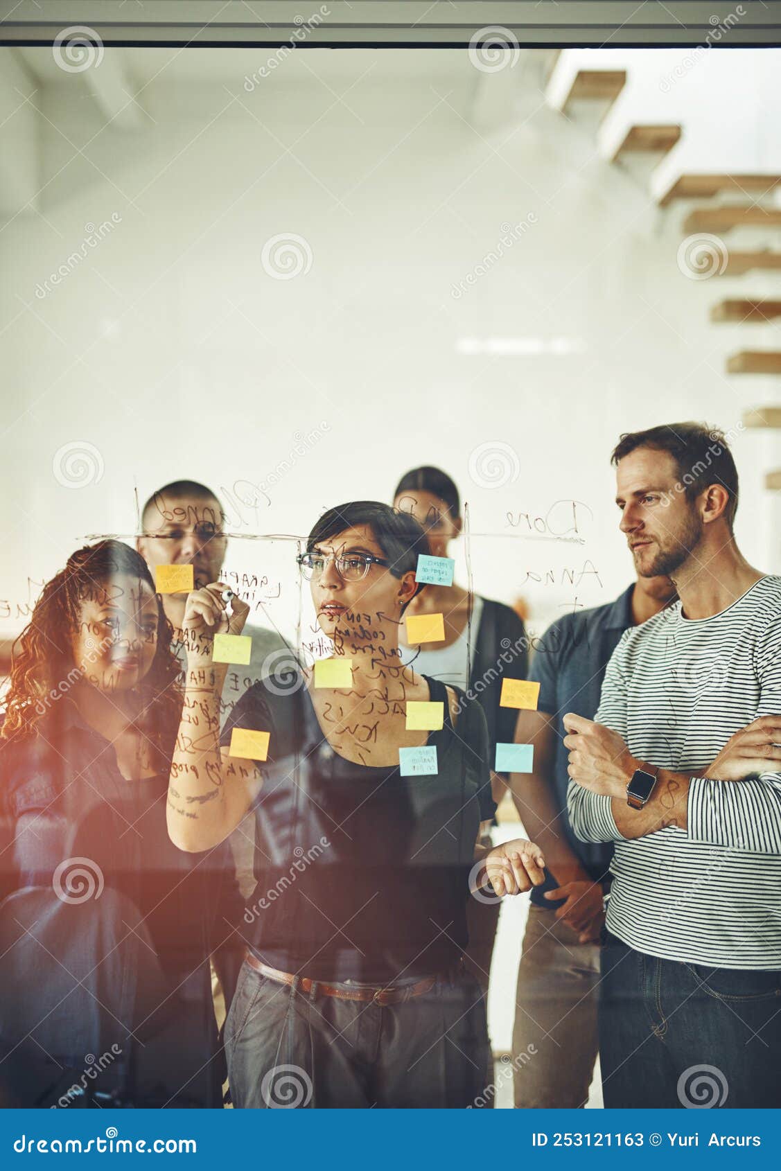 Young Creative Group in Brainstorm, Thinking and Planning Session in a ...