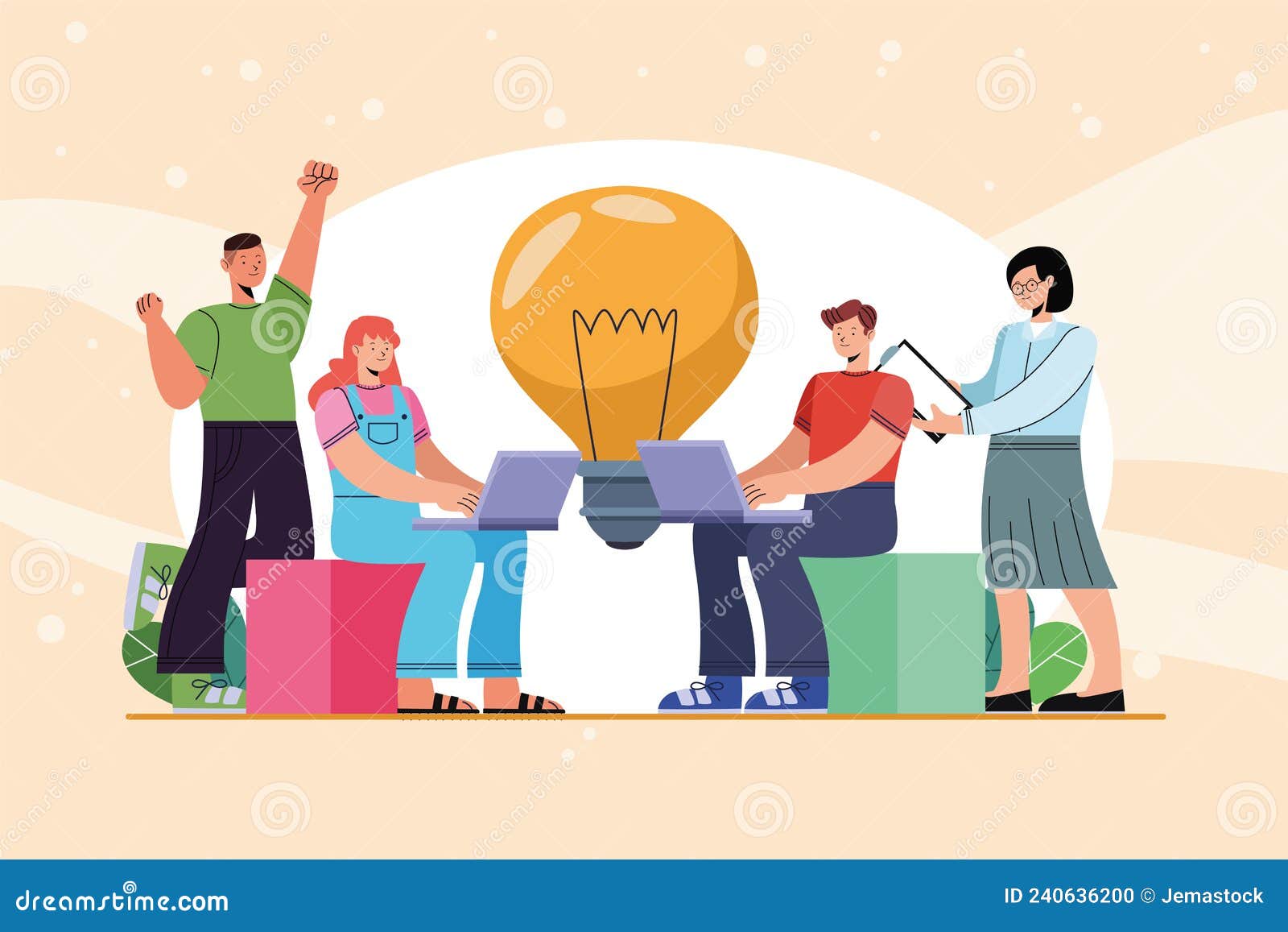 Young Creative Innovation People Stock Vector - Illustration of ...