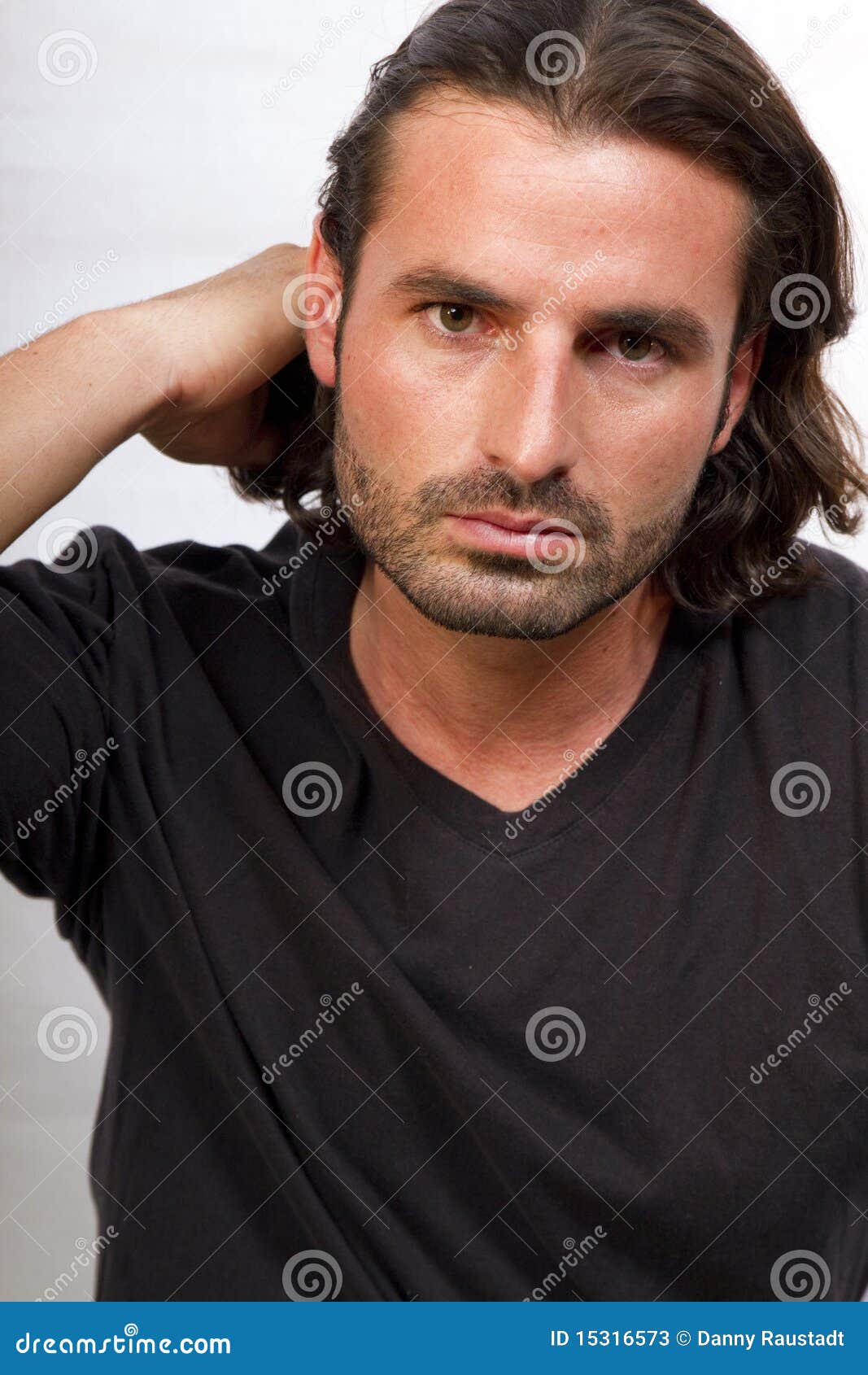 Young Creative Male with Long Hair Stock Image - Image of caucasian ...