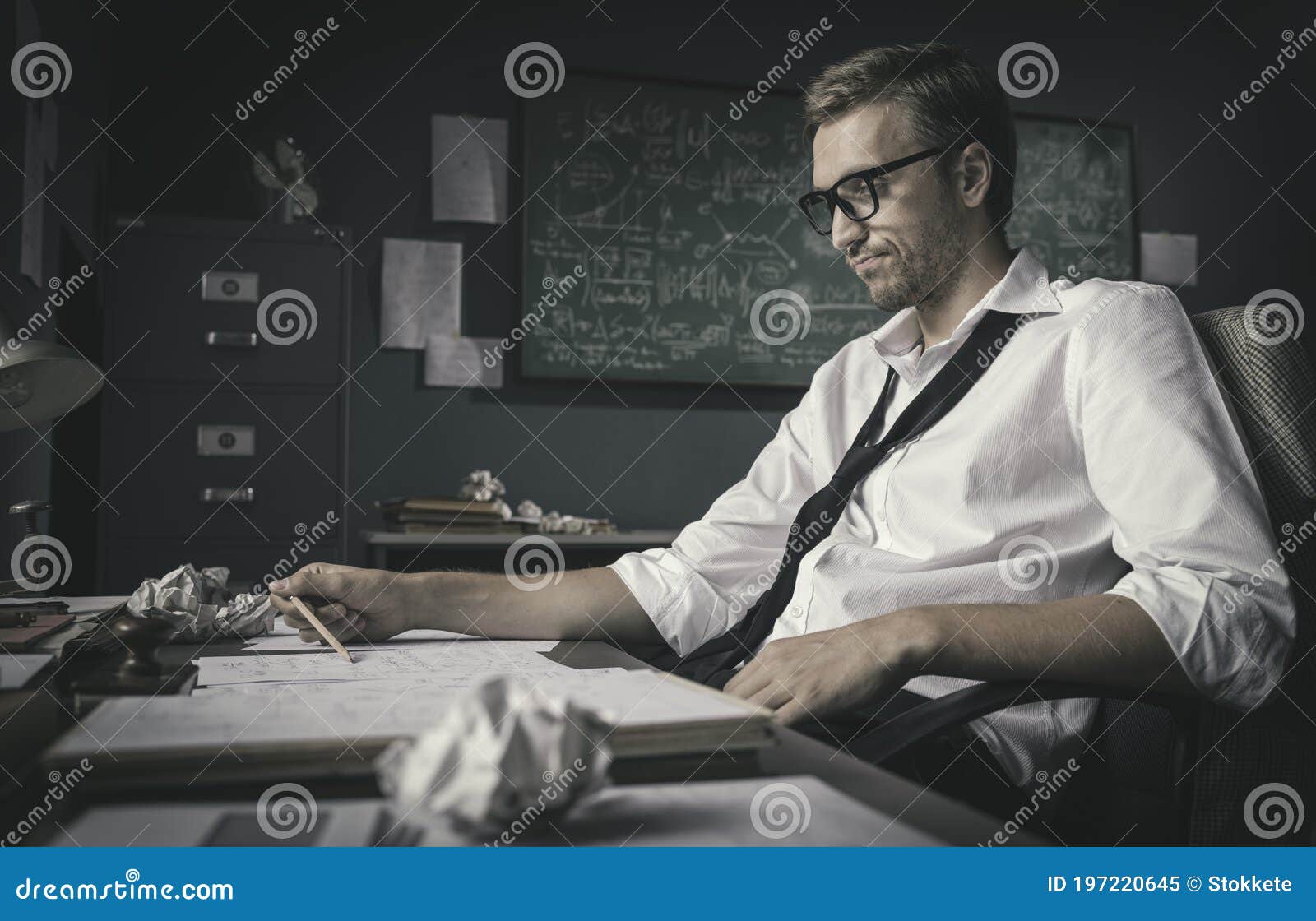 Young Creative Mathematician Working in the Office Stock Image - Image ...