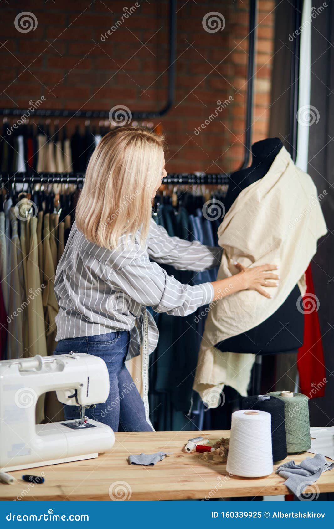 Young Creative Tailor Making Up a Fashion Stylish Clothes Stock Image ...