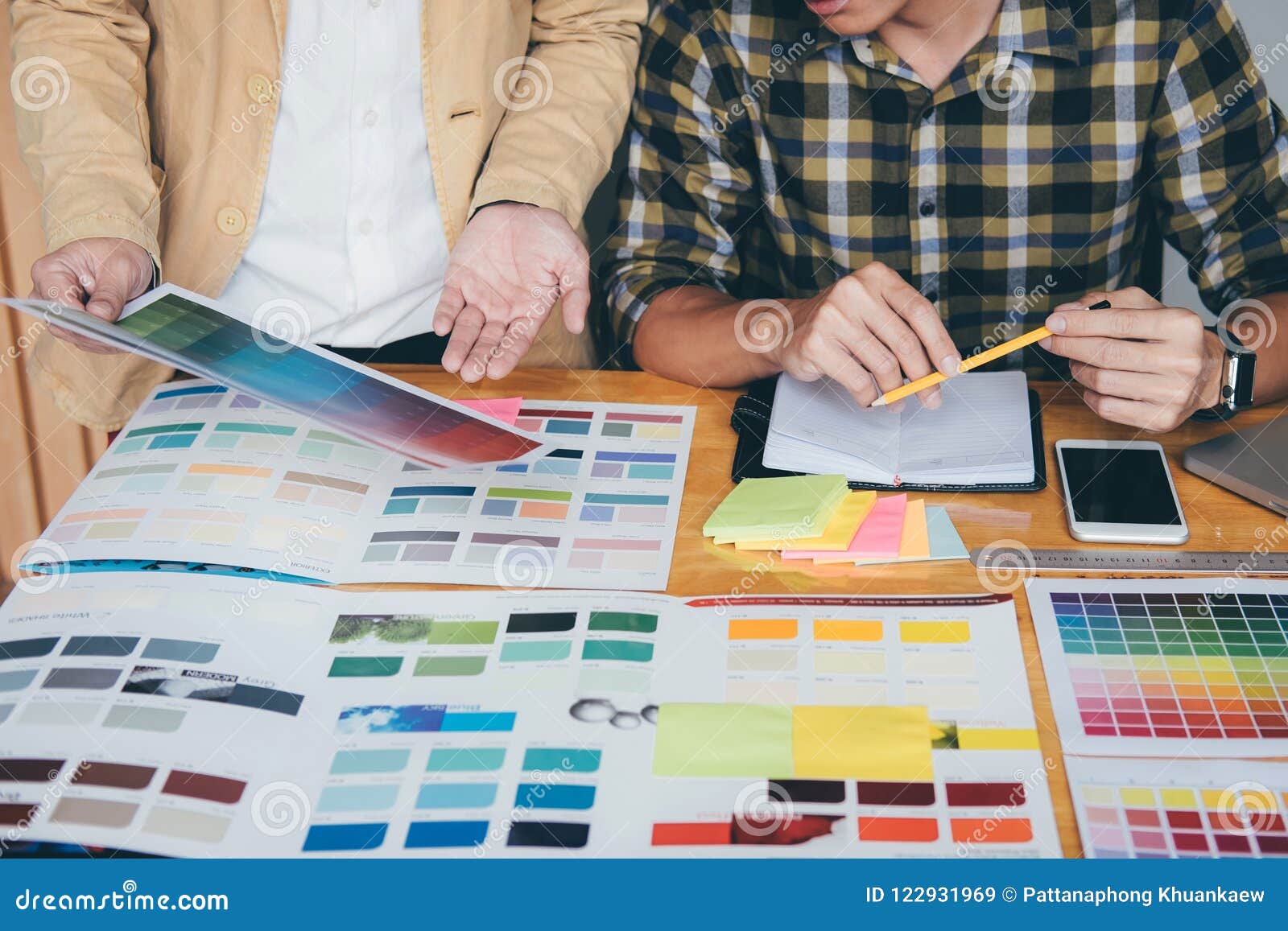 Young Creative Team Having a Meeting in Creative Office, Architectural ...