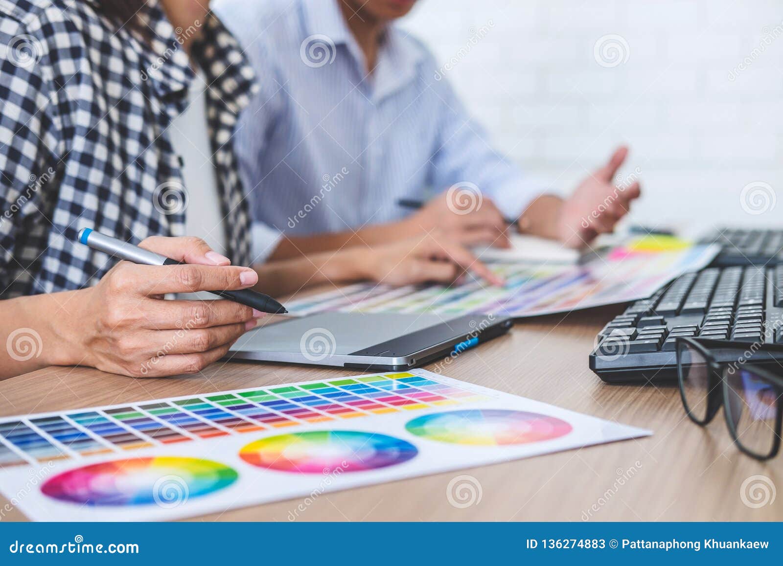 Young Creative Team Having a Meeting in Creative Office, Architectural ...