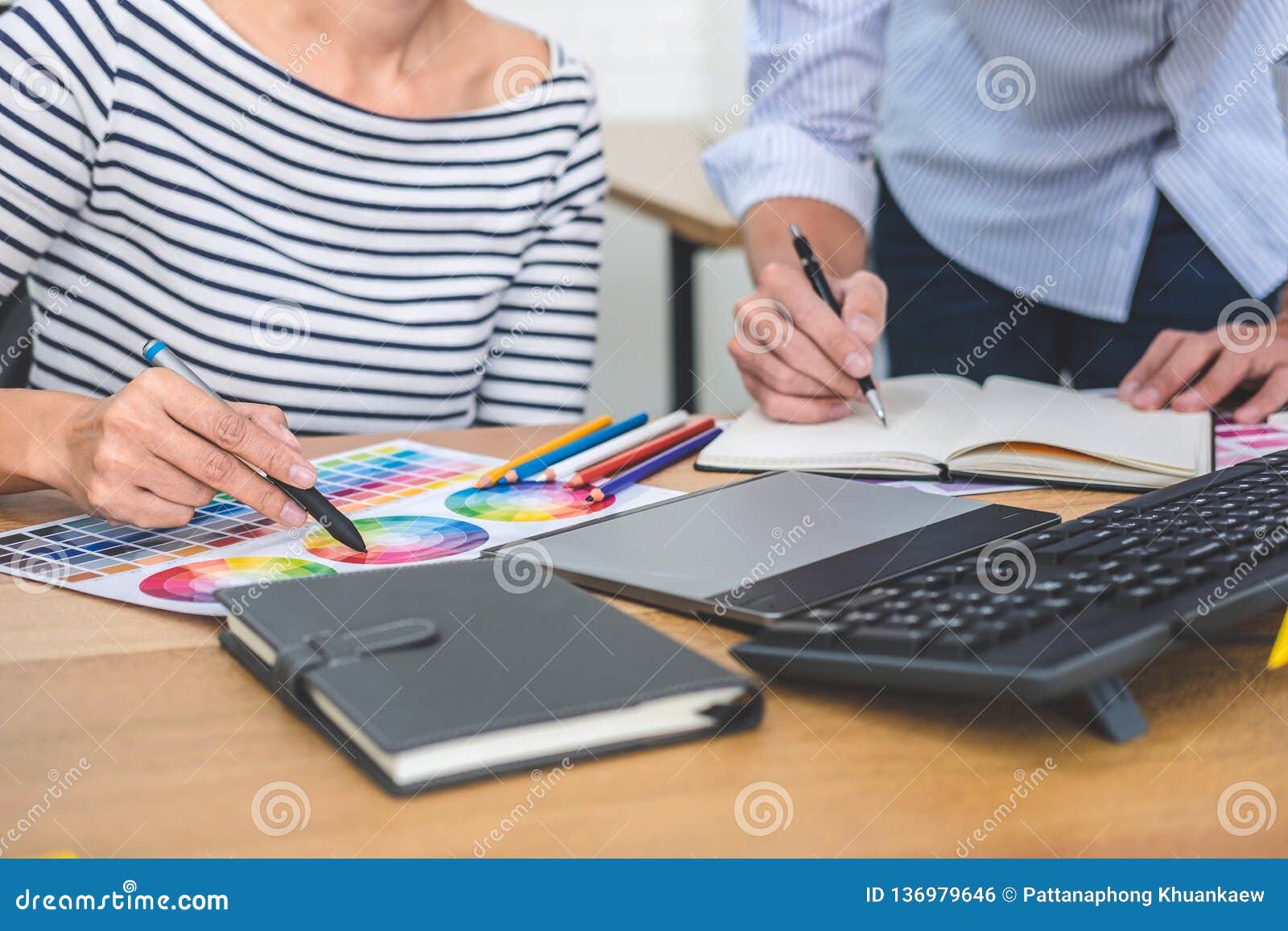 Young Creative Team Having a Meeting in Creative Office, Architectural ...