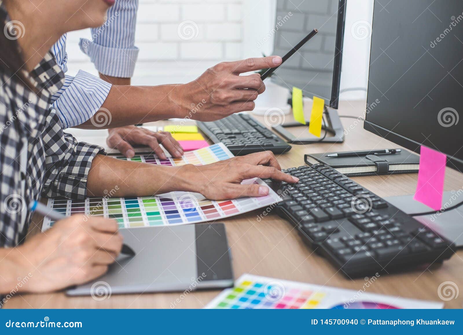 Young Creative Team Having a Meeting in Creative Office, Architectural ...