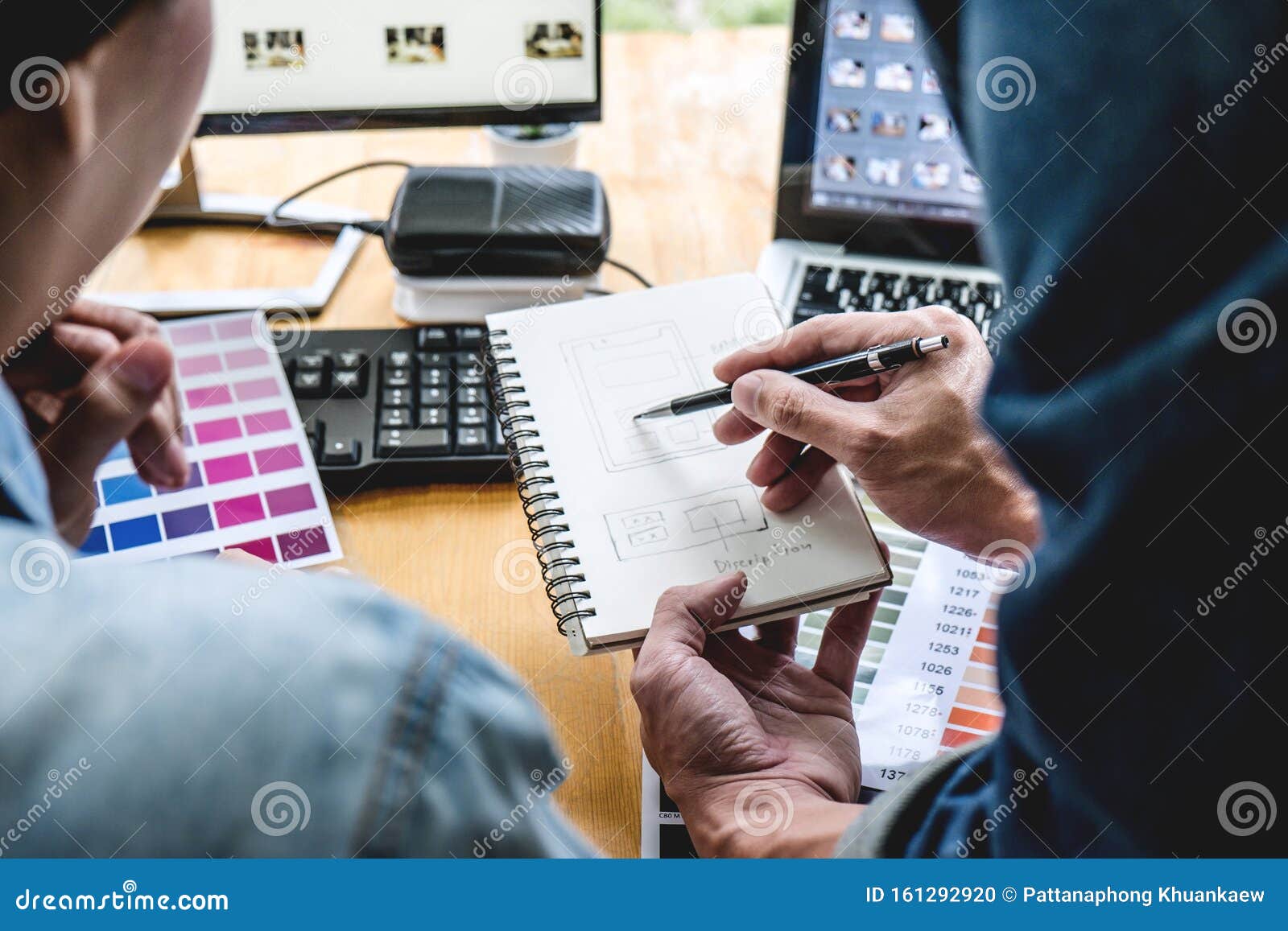 Young Creative Team Having a Meeting in Creative Office, Architectural ...