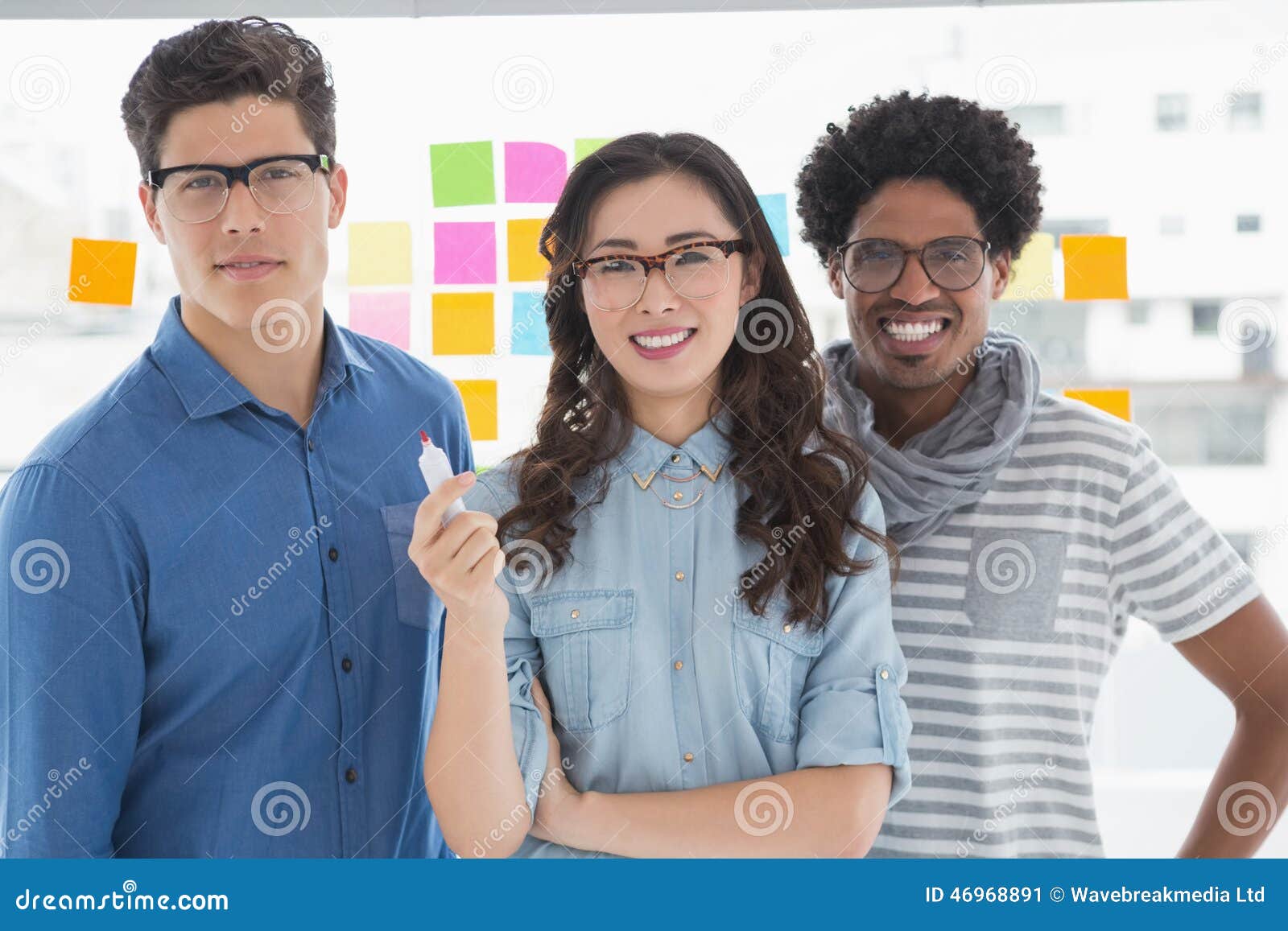 Young Creative Team Smiling at Camera Stock Image - Image of business ...