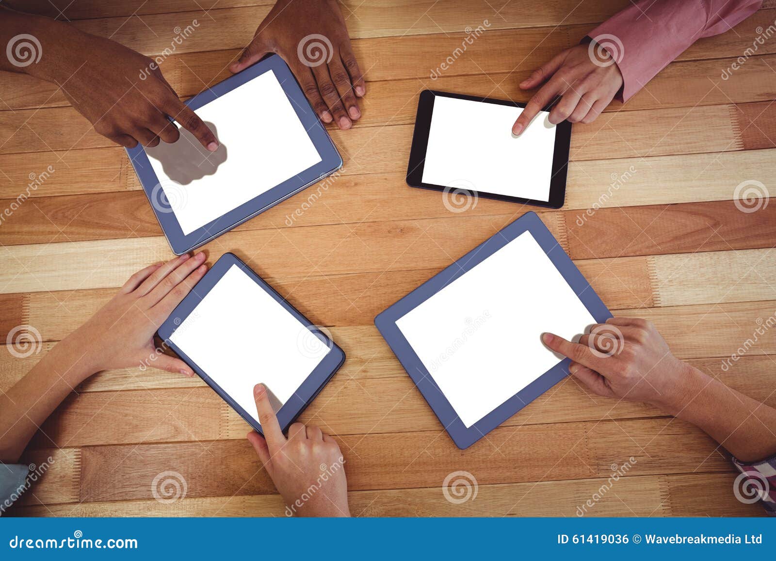 Young Creative Team Using Tablets Stock Photo - Image of copy, female ...