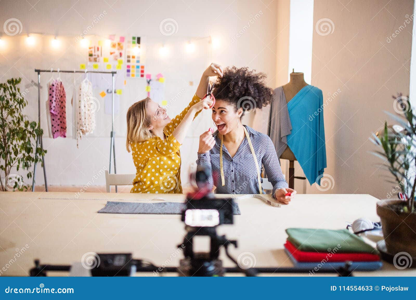 Young Creative Women in a Studio, Startup Business. Stock Image - Image ...