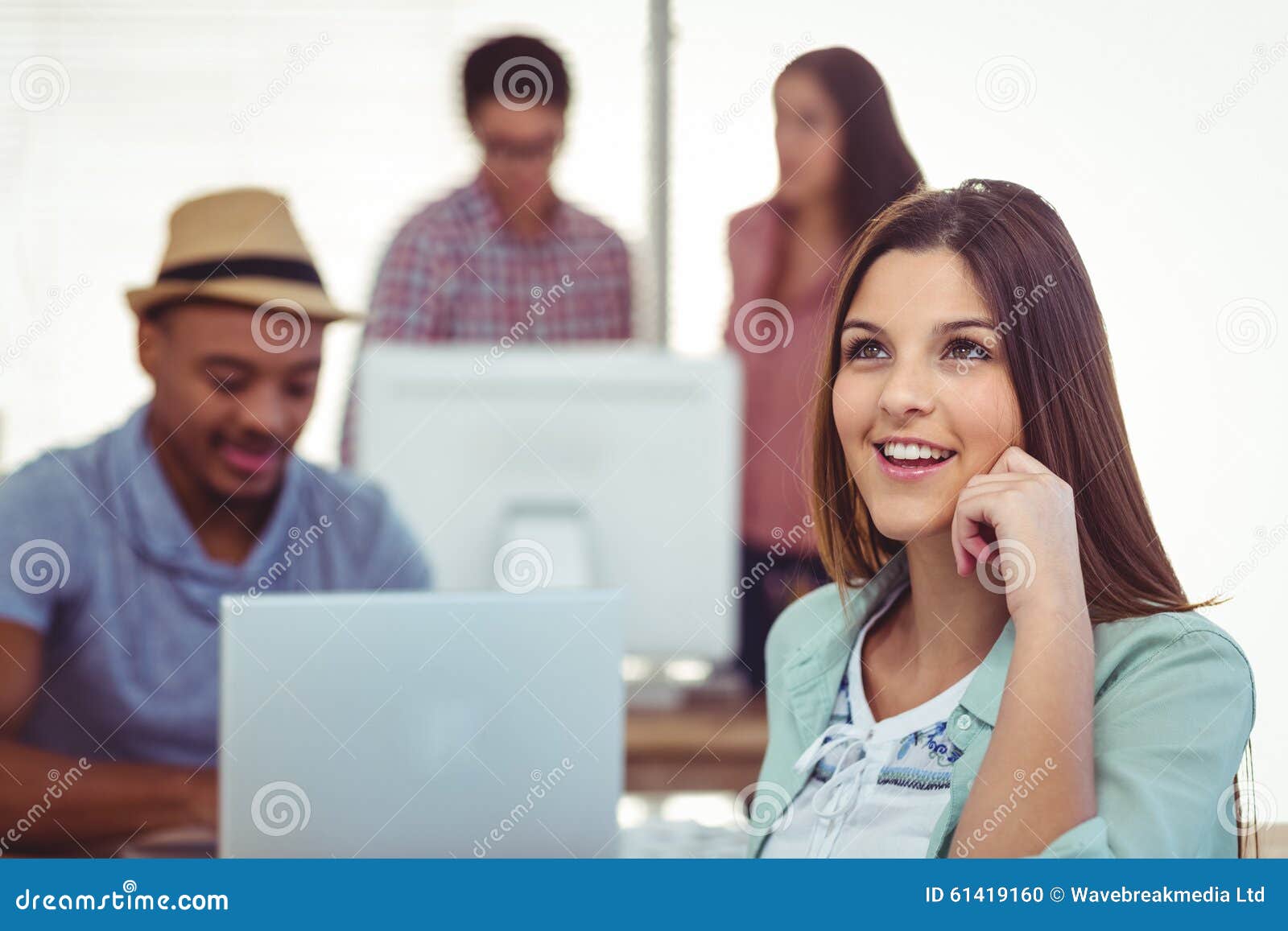 Young Creative Worker Thinking Stock Photo - Image of cheerful ...