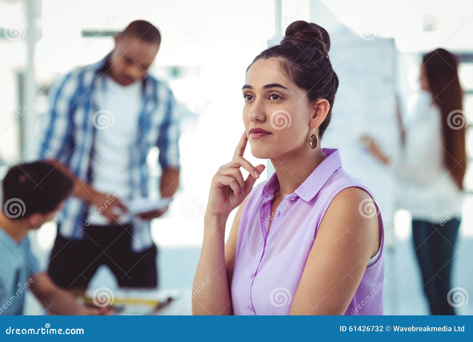 Young Creative Worker Thinking Stock Photo - Image of indoors, partners ...