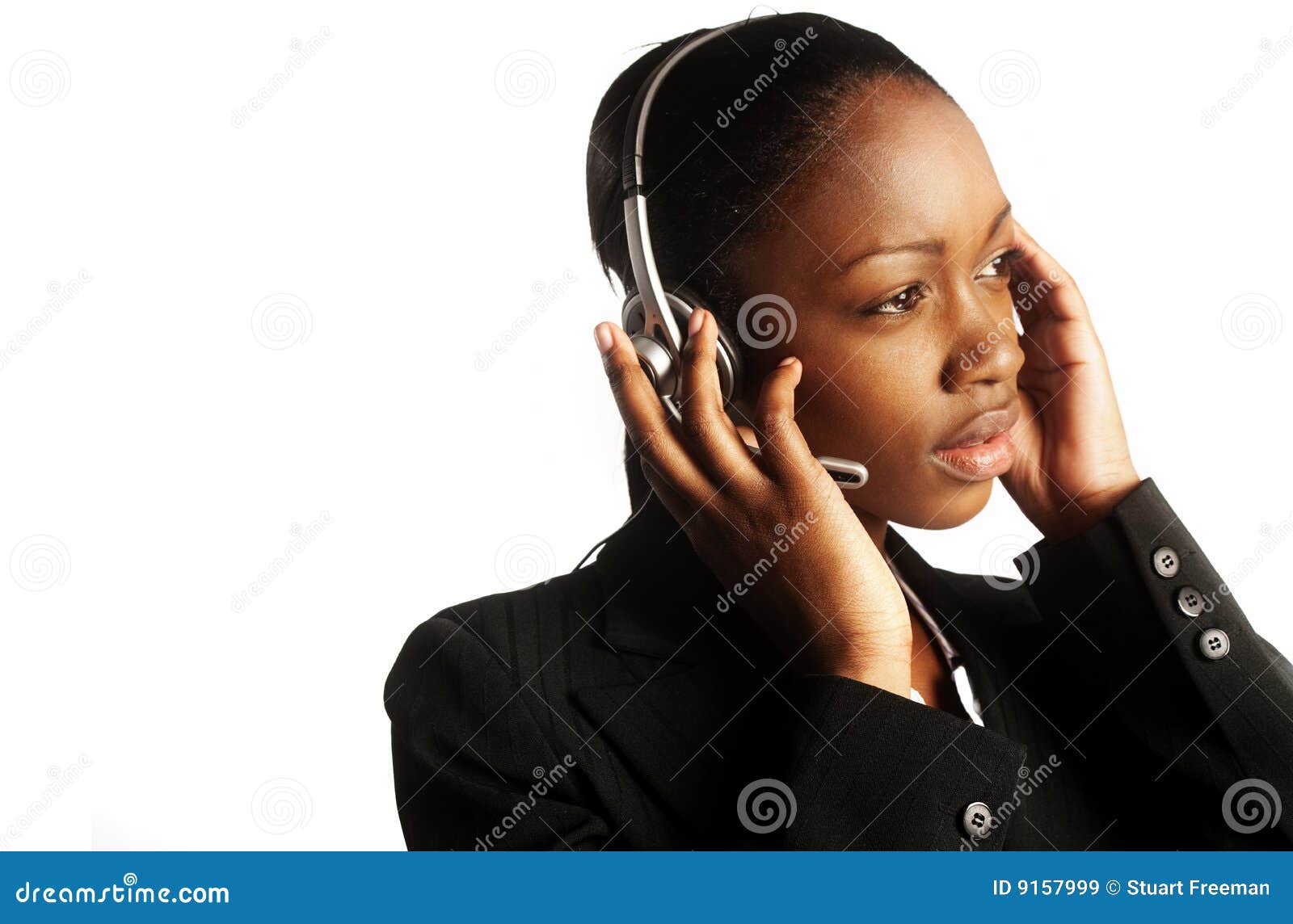 Young customer service stock image. Image of head, black - 9157999
