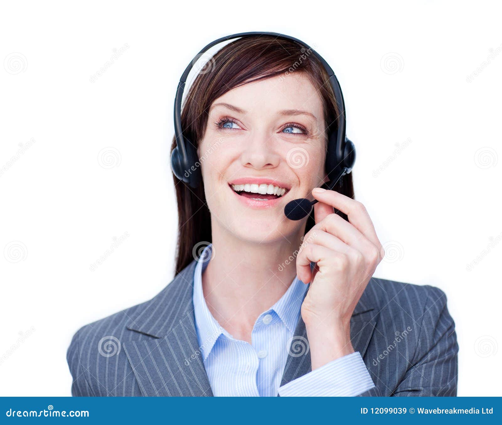 Young Customer Service Agent with Headset on Stock Image - Image of ...