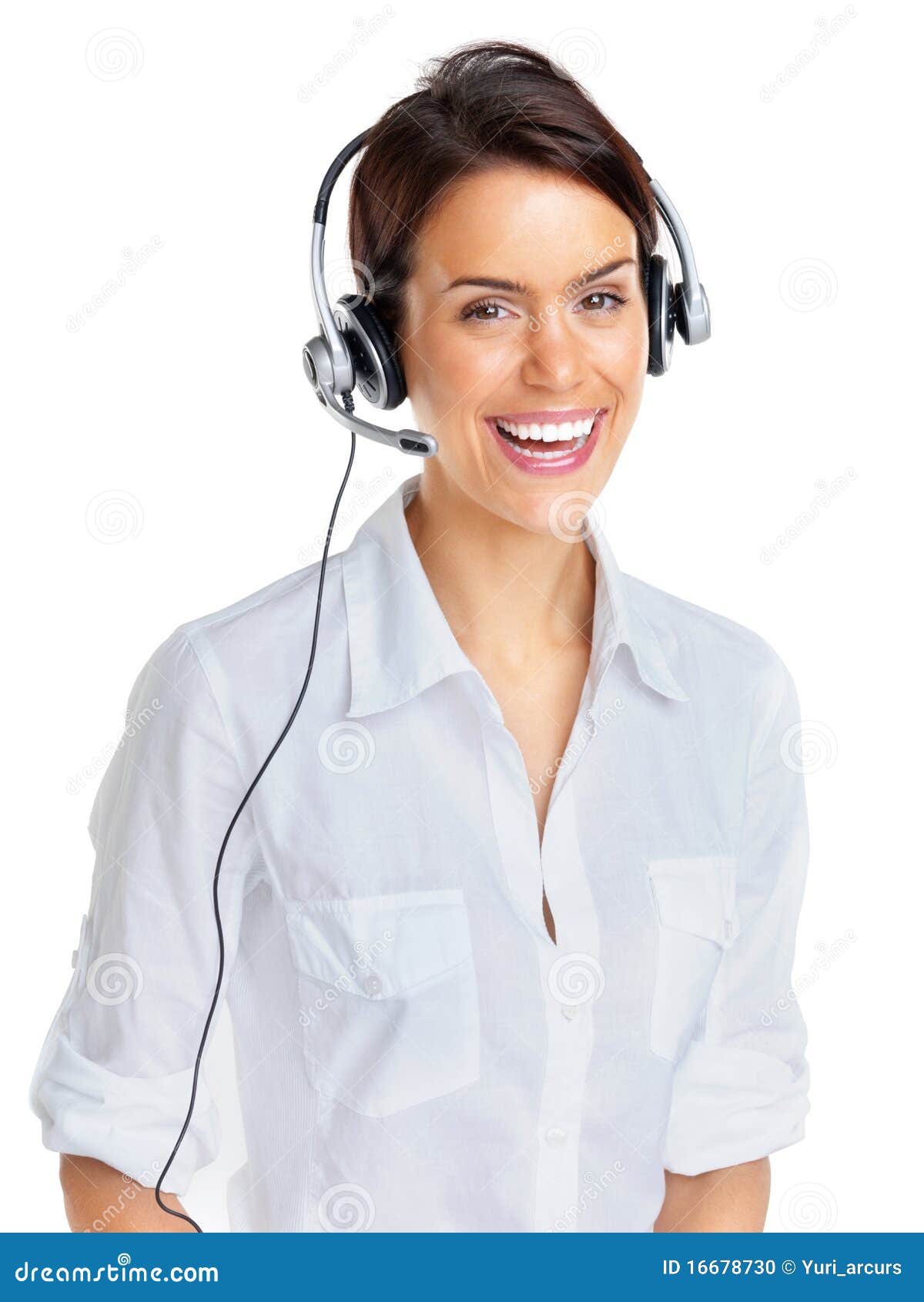 Young Customer Service Agent with Headset Stock Photo - Image of ...