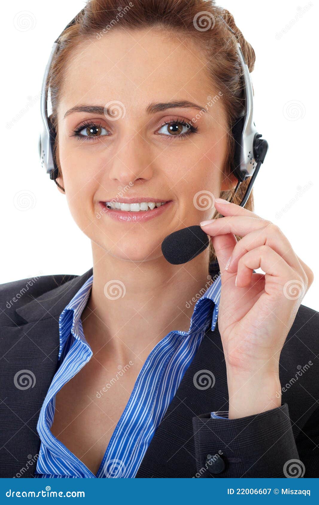 Young Customer Service Operator, Isolated Stock Image - Image of ...