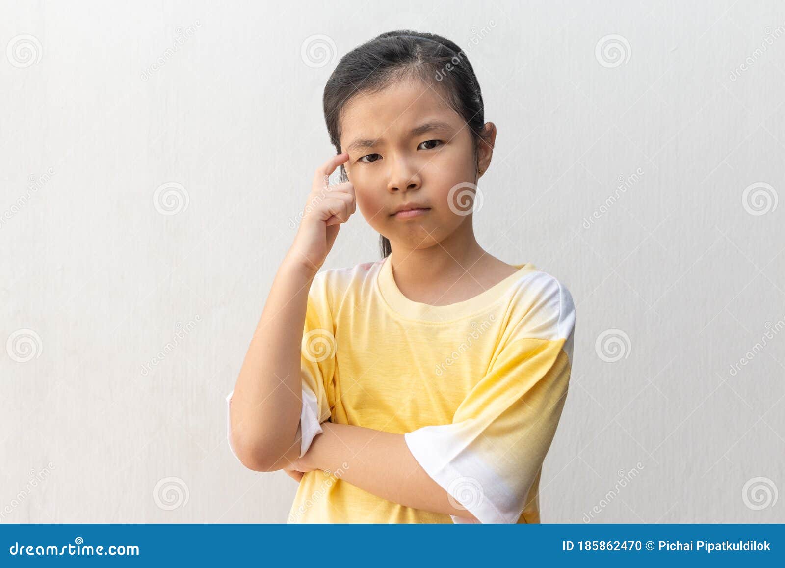 Young and Cute Asian Girl Thinking Stock Photo - Image of people ...