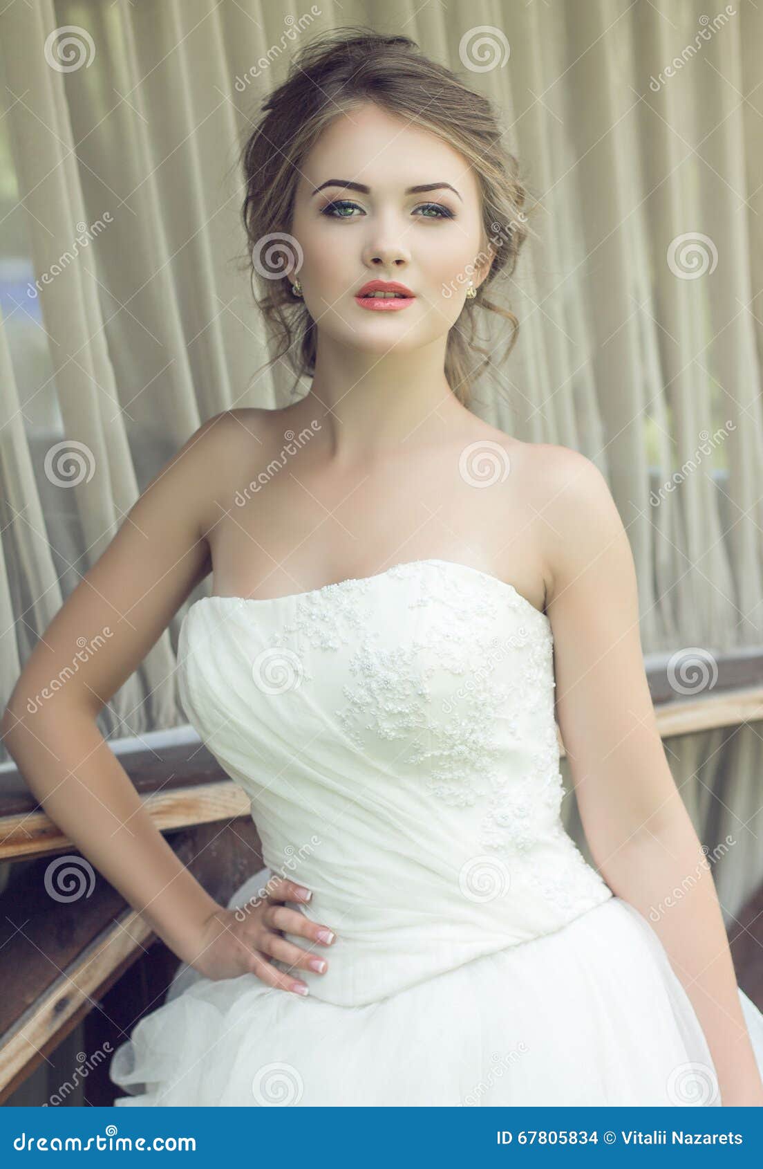 Young Cute Blonde Beautiful Bride Stock Photo - Image of females, cute ...