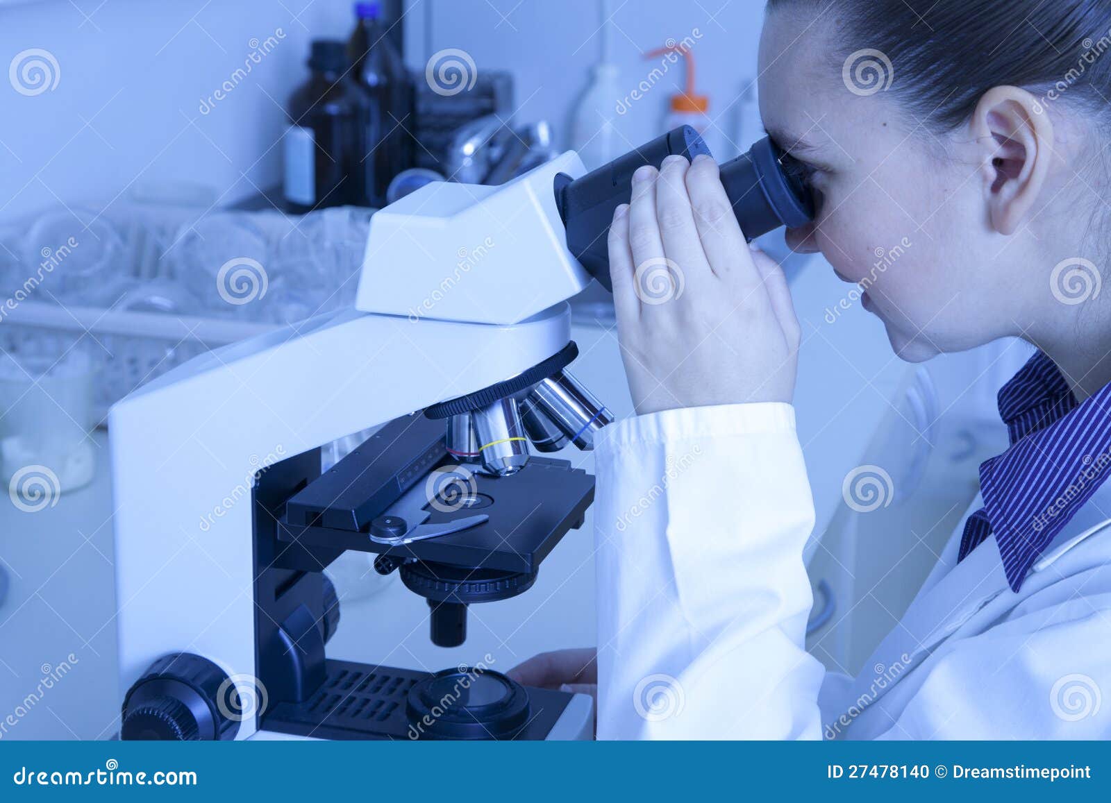 Young Cute Chemist Working in Lab- Stock Photo - Image of health ...