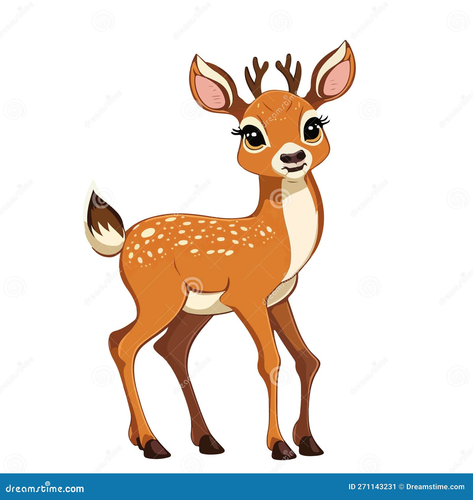 Young Cute Deer. Baby Deer. Vector Graphics. Illustration for Children ...