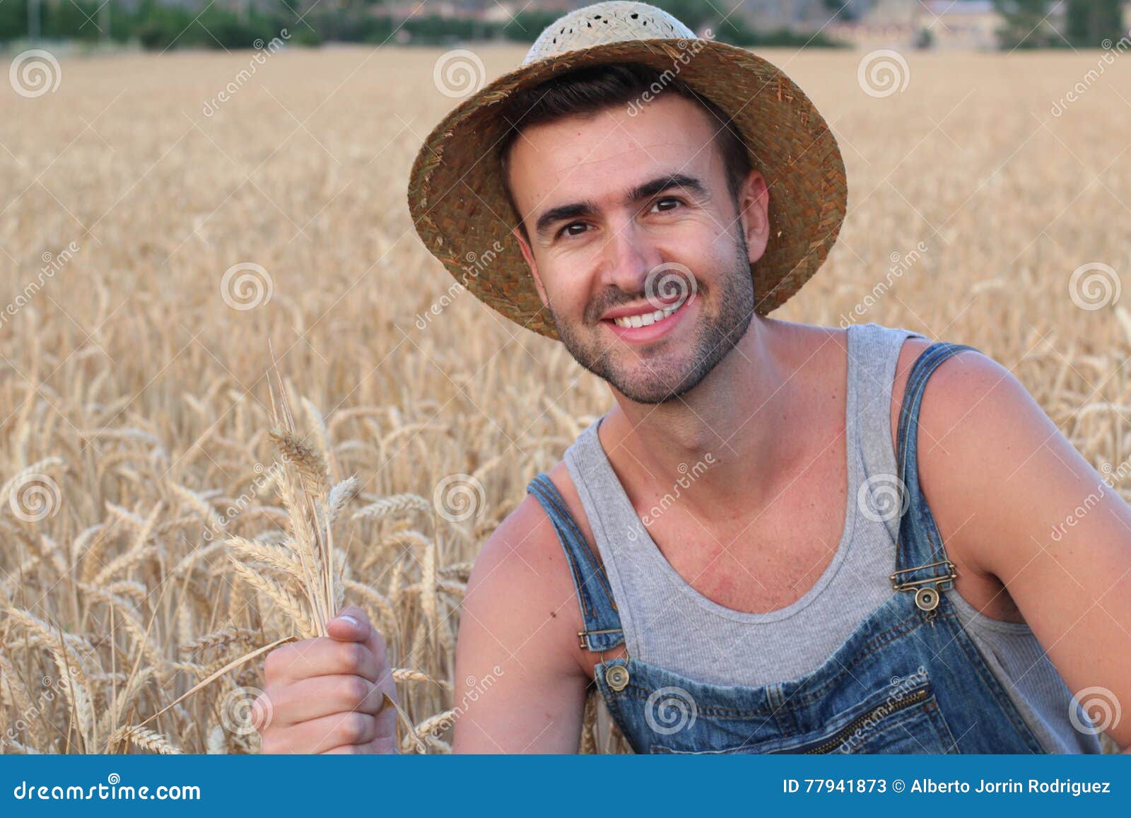 Young Cute Farmer Boy in the Fields Stock Image - Image of farmer ...