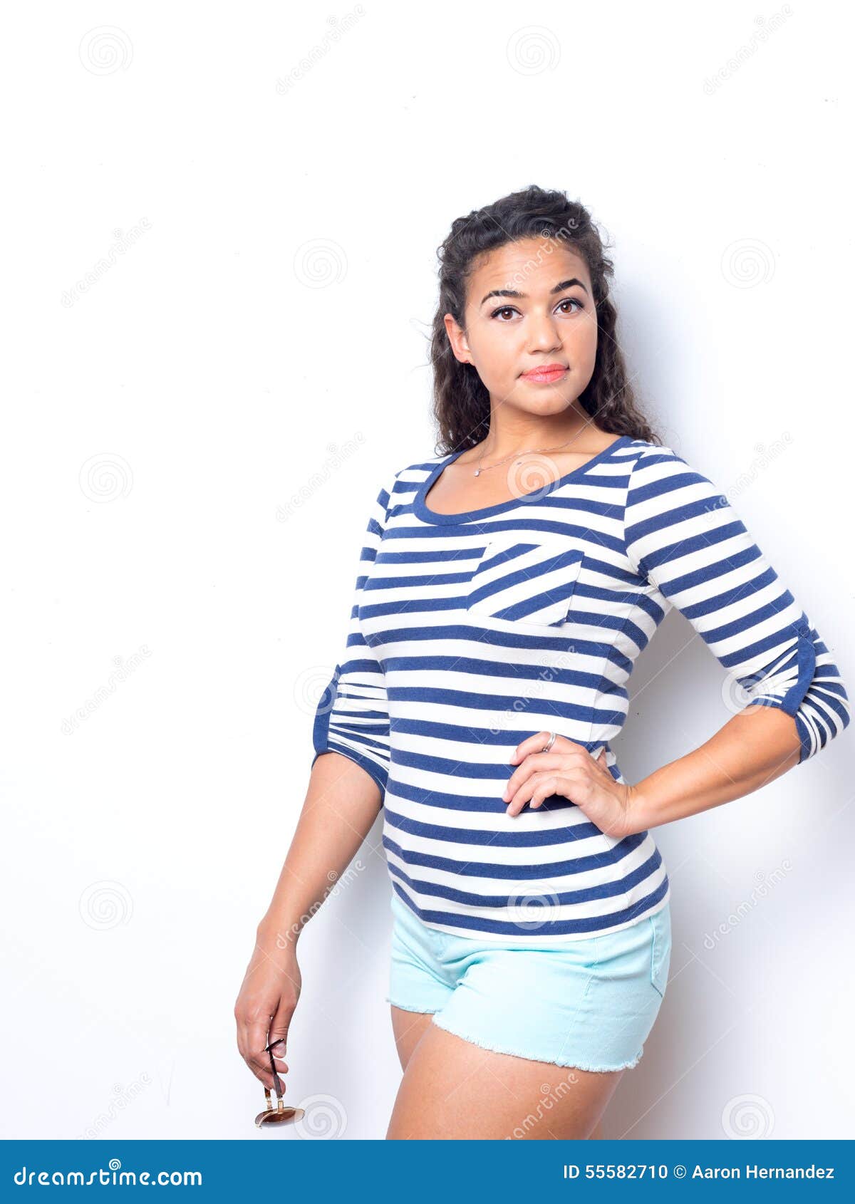 Young Cute Female with Fun Summer Look Stock Photo - Image of beautiful ...