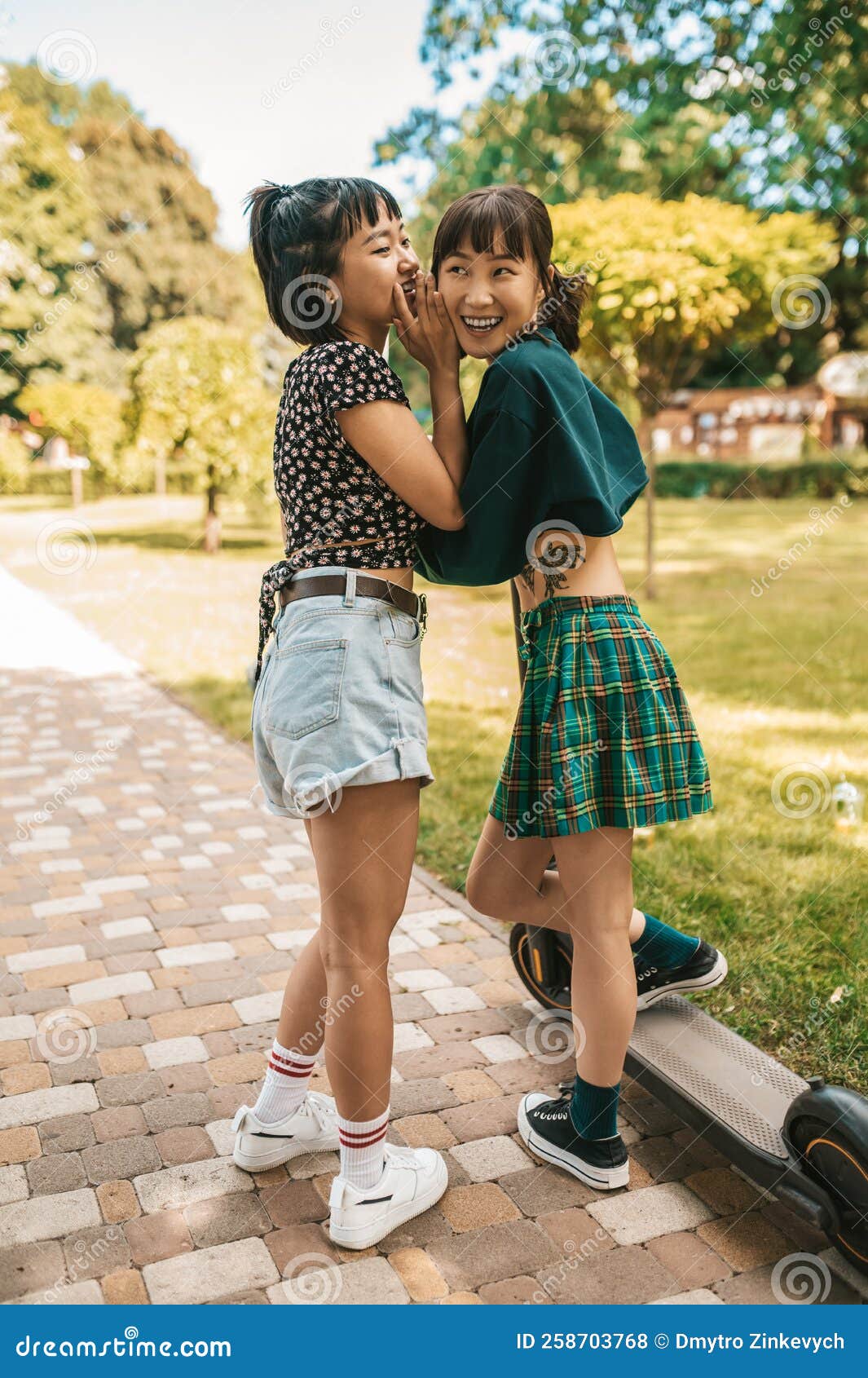 Young Cute Gilrs Spending Time Together and Feeling Excited Stock Photo ...