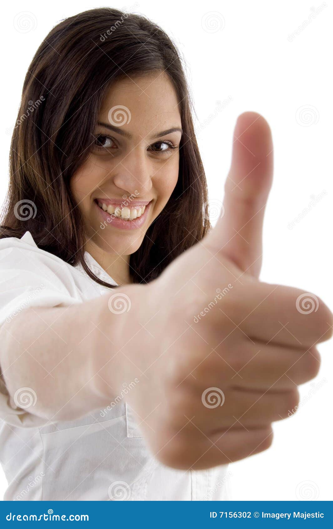 Young Cute Girl Showing Thumbs Up Stock Photography - Image: 7156302