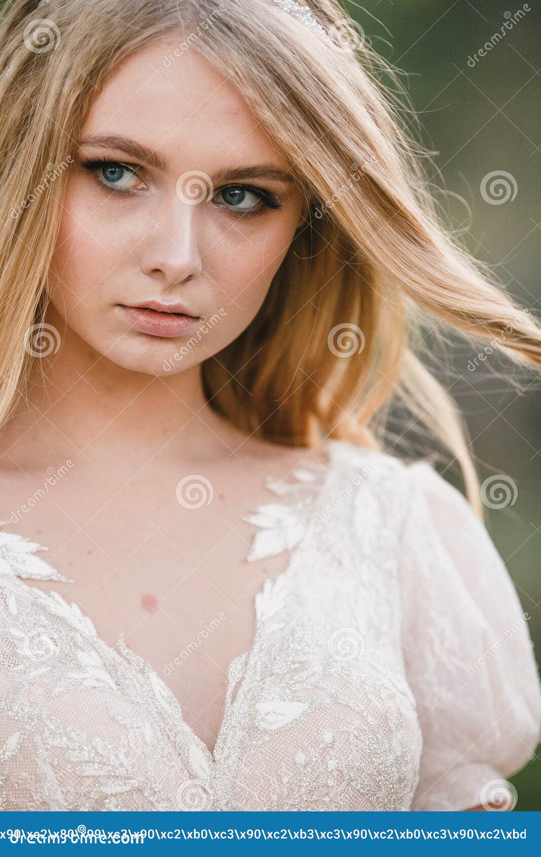 A Young Cute Girl In A White Dress Poses Beautifully Positive Attitude