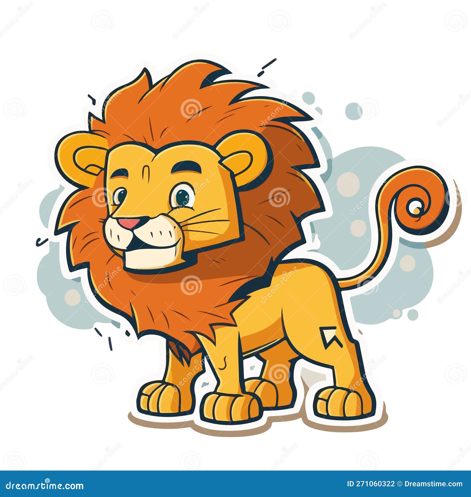 Young Cute Lion. Smiling Nice Animal. Stock Vector - Illustration of ...